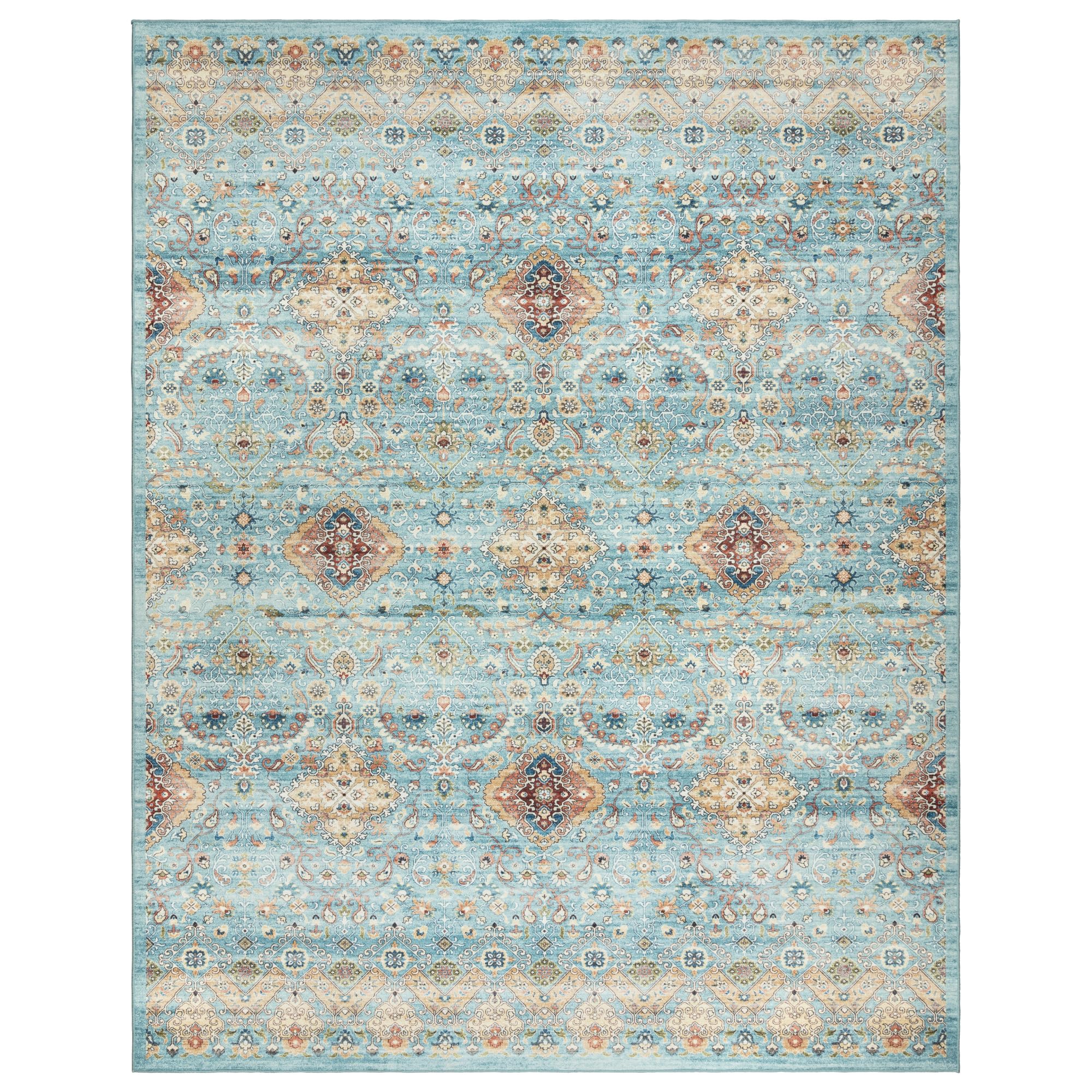 Gertmenian Printed Indoor Boho Area Rug - Non Slip, Ultra Thin, Super Strong, Tufted Rug - Home DĂŠcor for Entryway, Bedroom, Living Room - 5x7 Standard, Tanis Sage, 25046