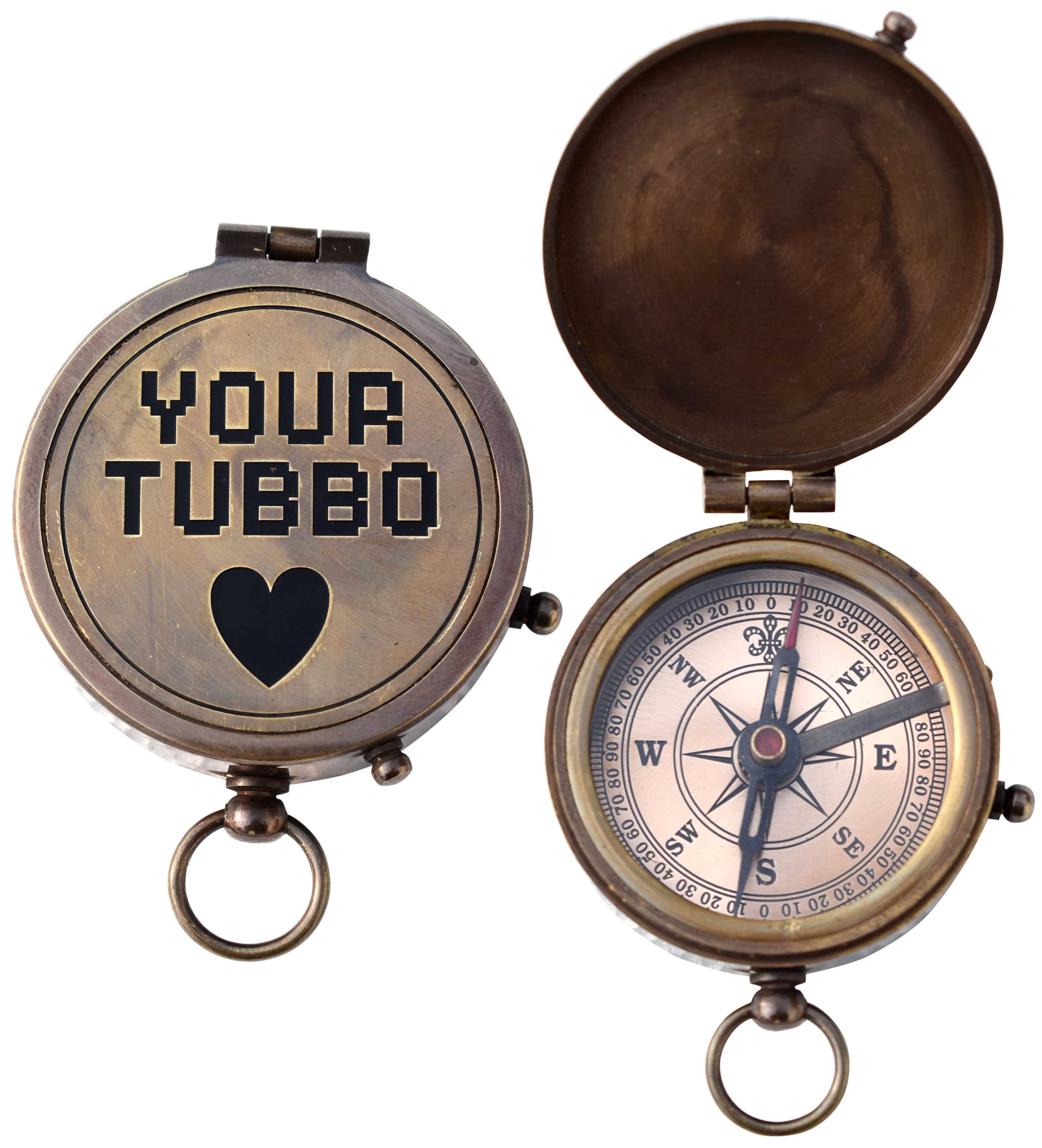 FYNJREX Your Tommy and Your Tubbo Compass 2 Brass Engraved Compasses Your Tubbo Compass Camping Compass,TommyInnit, Boating Compass, Gift Compass, Graduation Day Gifts,Couple