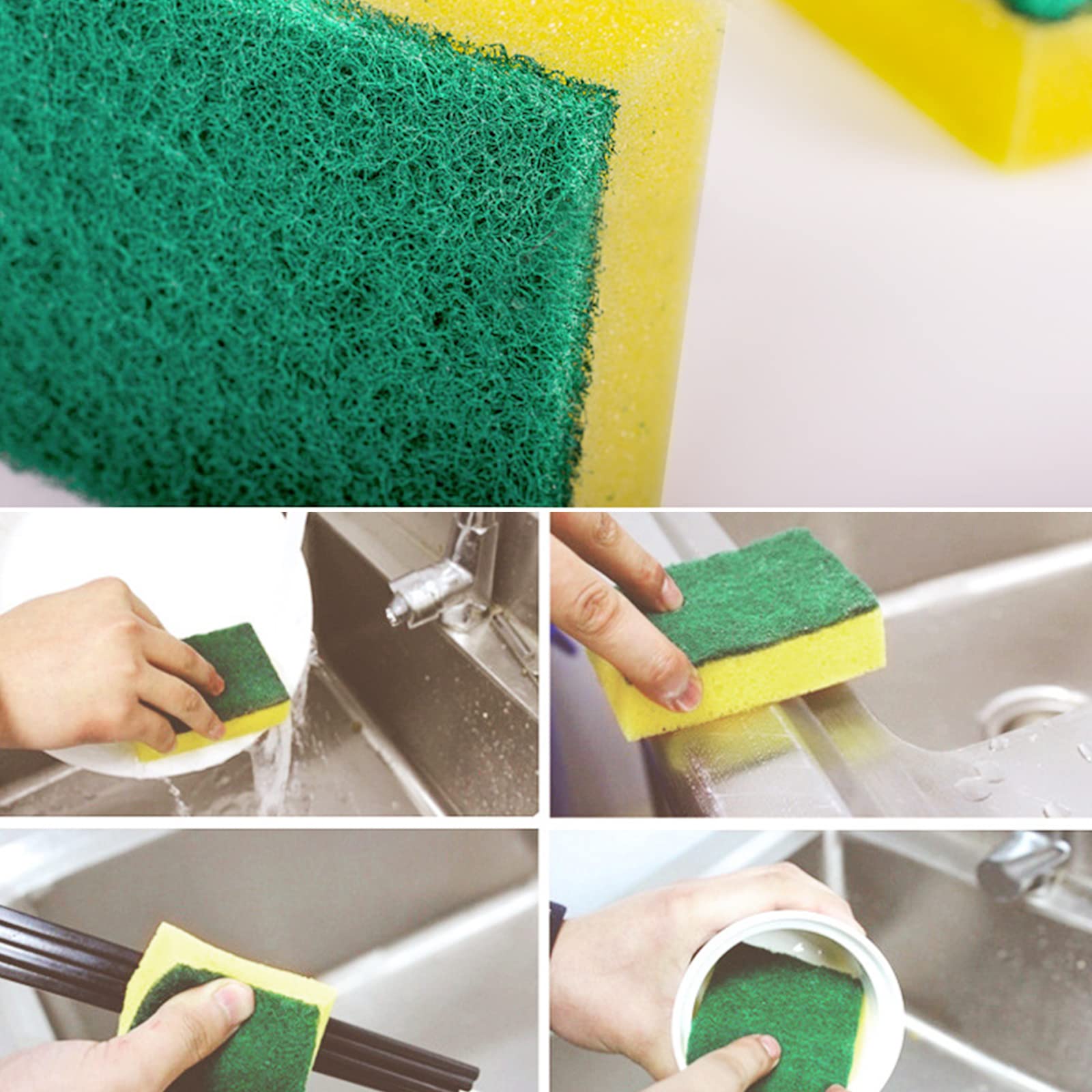 GWZiehory 48 Pack Dish Sponge for Kitchen,Individually Wrapped Sponges,Non-Scratch Dual Sided Dish Scrubber for Dishwashing and Household Cleaning