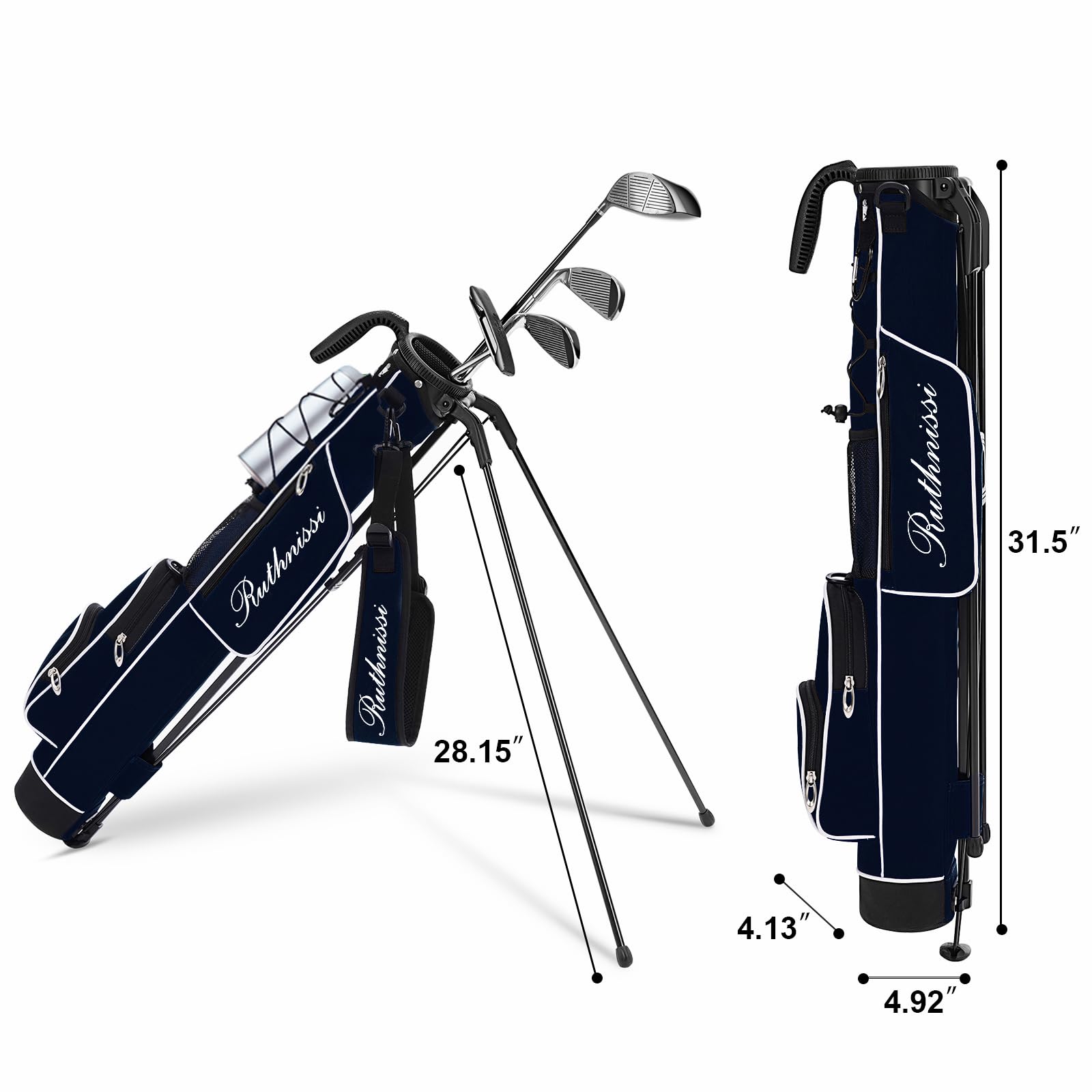 Golf Stand Bag, Lightweight Golf Easy Carry Bag with Padded Strap,Durable Pitch n Putt Golf Bag, Practice Ranger Sunday Golf Bag for Men&Women