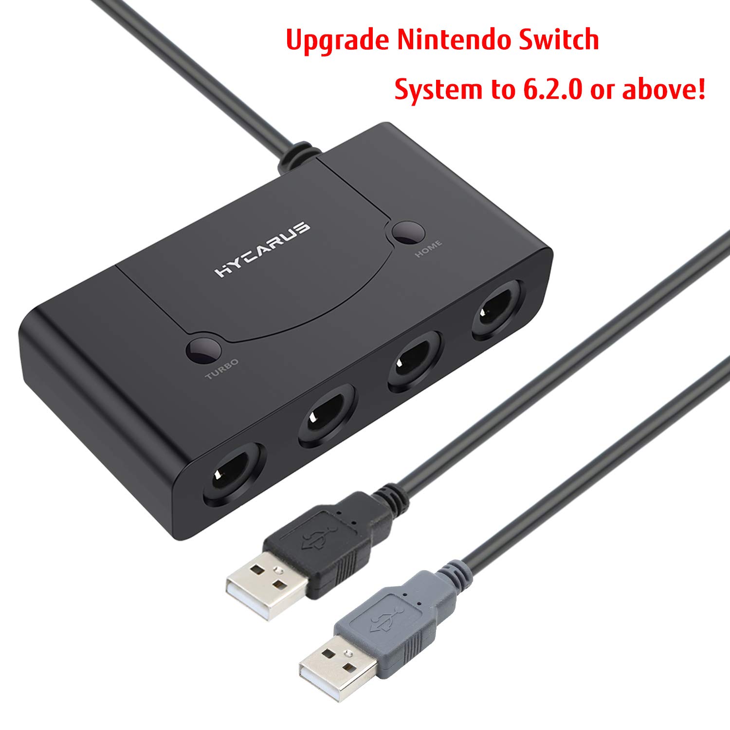 GameCube Adapter, GameCube Controller Adapter Switch with Turbo Button, Wii U GameCube Controller Adapter Switch for Switch/Wii U & PC with 4 Slots, Switch GameCube Controller Adapter withou
