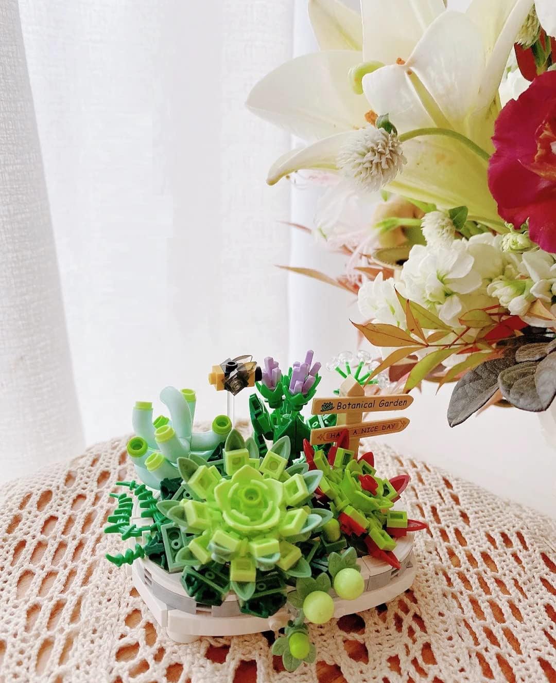 HIGH GODO Succulent Bonsai Plant Sets, Mini Bricks Flower Botanical Building Kit Creative for Kids Adults 8+, Room Or Home Decor (389 Pieces) - No Compatible Classic Bricks