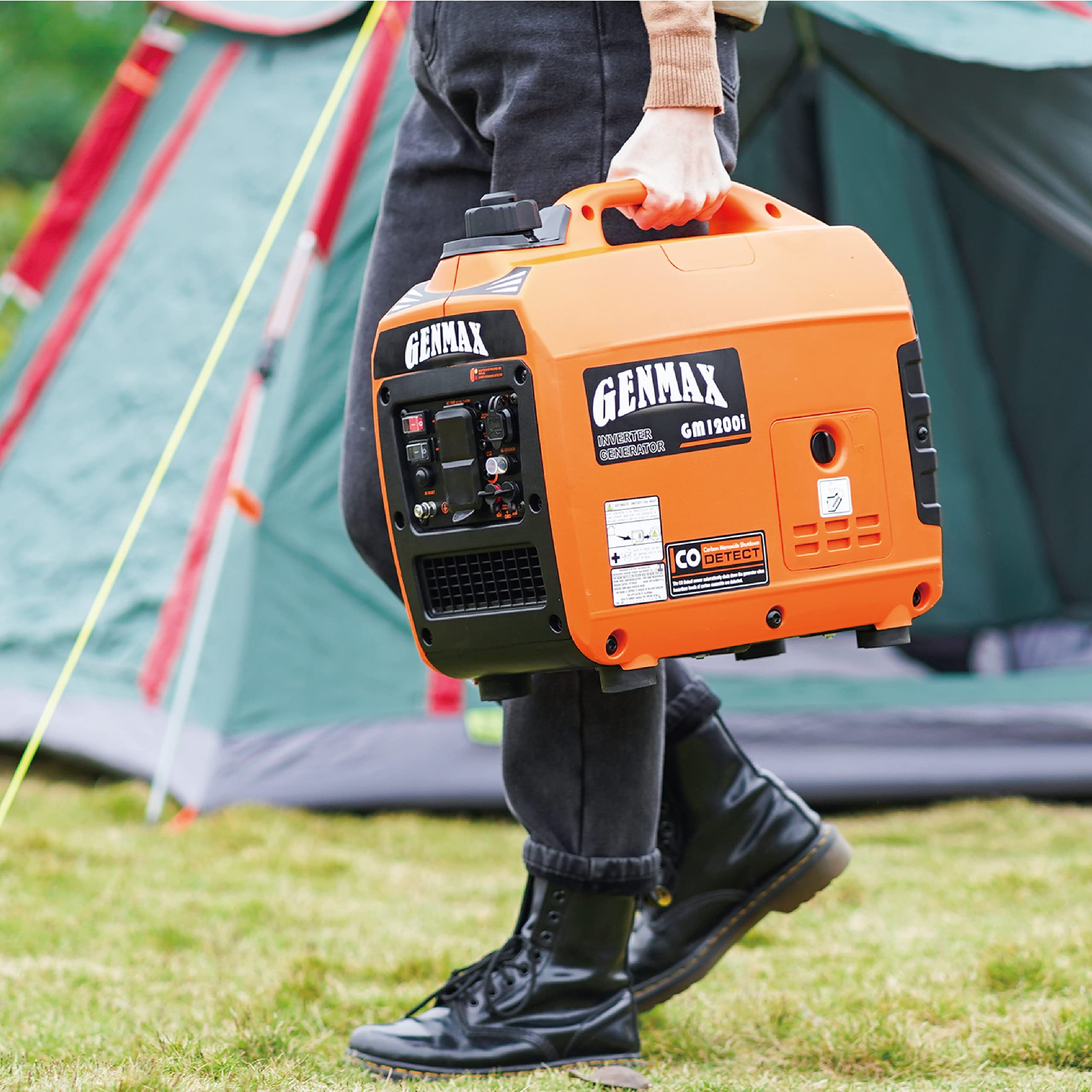 GENMAX Portable Generator,1200W Ultra-Quiet Gas Engine, EPA Compliant, Eco-Mode Feature, Ultra Lightweight for Backup Home Use & Camping (GM1200i)