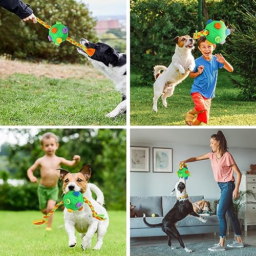 Fzonsh Snuffle Ball for Dogs Small to MediumBreed with Interactive Bite Resistant Rope, Interactive Puzzle Dog Toys Snuffle Ball Encourages Natural Foraging Skills for Training