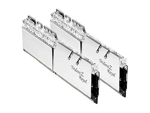 G.SKILL Trident Z Royal Series (Intel XMP) DDR4 RAM 32GB (2x16GB) 4000MT/s CL18-22-22-42 1.40V Desktop Computer Memory UDIMM - Silver (F4-4000C18D-32GTRS)