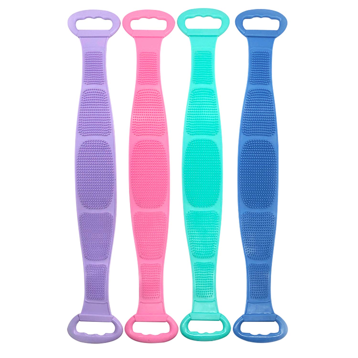 GSKS Back Scrubber for Shower Silicone Body Scrubber Exfoliating Back Washer with Handle