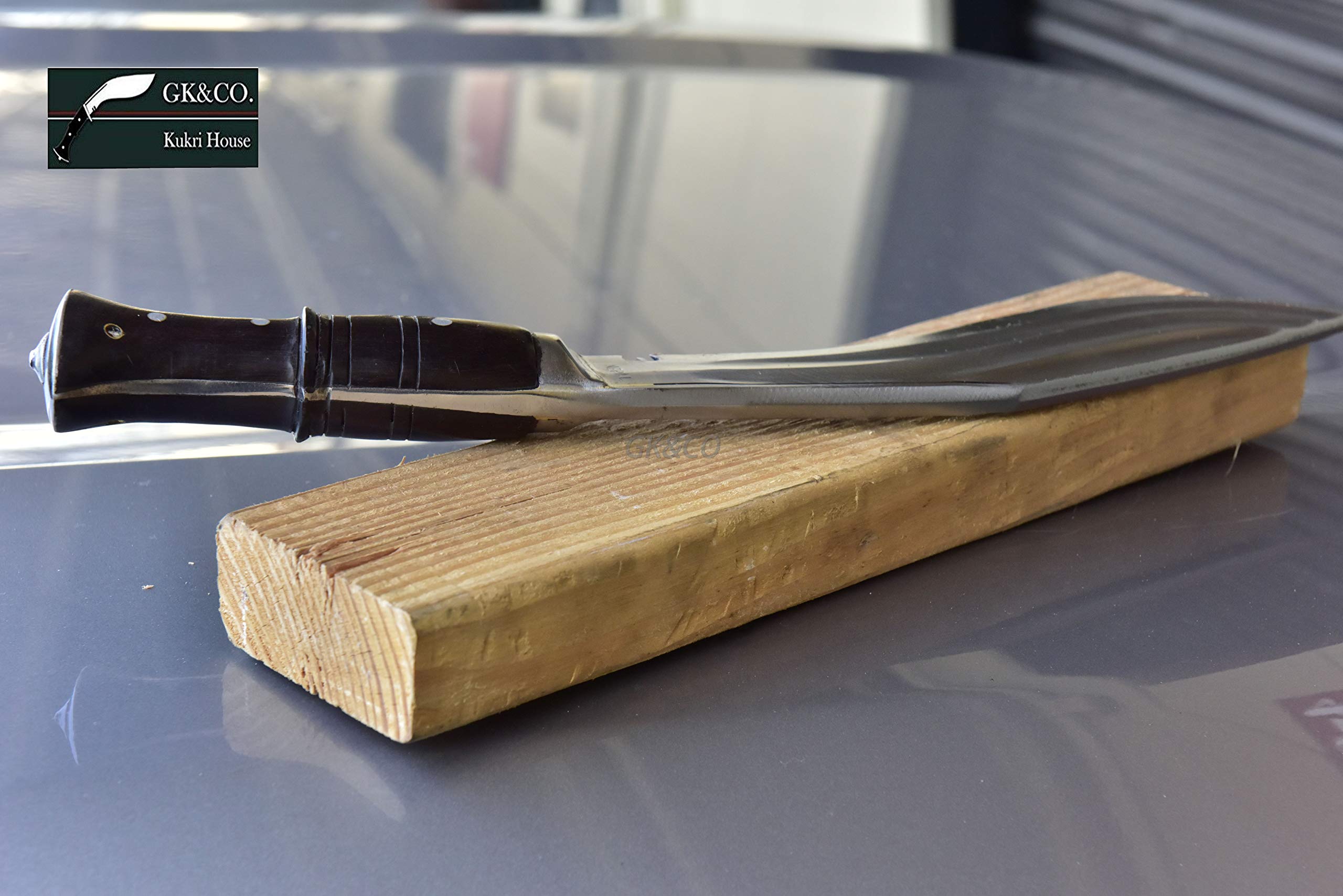 GK&CO. Kukri House Genuine Kukri/khukuri - Authentic 12" 3 Chirra (3 Fuller) The Beast, Full Tang Wooden Handle, Black Leather Sheath Khukuri- Handmade in Nepal Imported