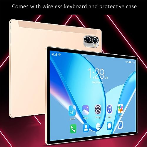 HEEPDD HD Tablet, Gaming Tablet Dual Camera 7000mAh Battery 6GB RAM 128GB ROM 3 Card Slots 10.1 Inch FHD Octacore CPU (US Plug)