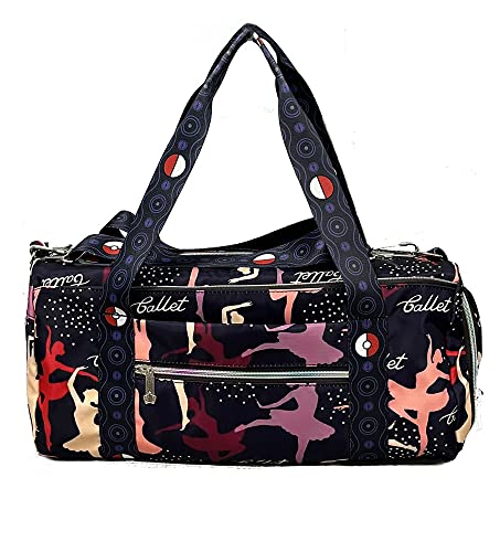 Girl's Ballet Dance Sports Gym Duffel Bag Small Weekender Ovenight Travel Carry On Tote