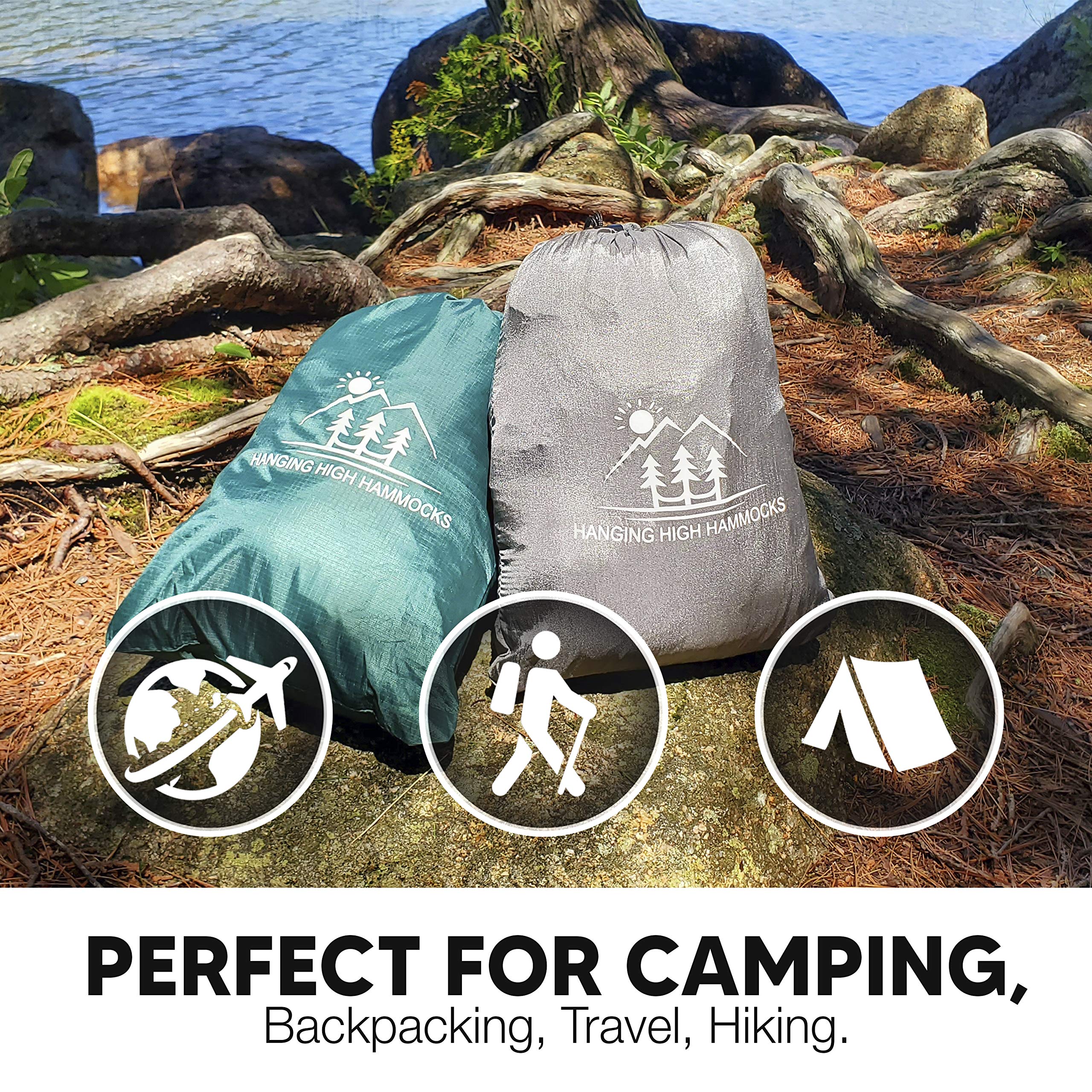 Hanging High Hammocks | The Adventurer Bundle to Get Hanging | Hammock, Straps, Carabiner, Mosquito Netting, Rain Tarp, Guy Lines and Stakes