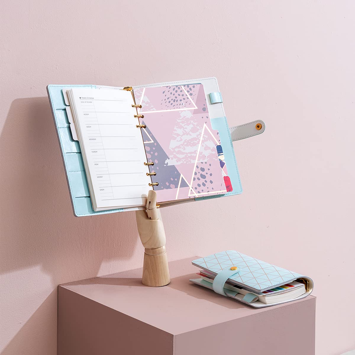 Guokichy Regenerated Leather Journal Travel Composition Notebook Filofax Planner Organiser Personal Memo (TiffBlue, A5)