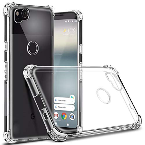 Google Pixel 2 Shock Proof Case with 4 Reinforced Corner Cushions Soft TPU Silicone Shock Absorption Bumper Pixel2 Clear Cover (Clear)