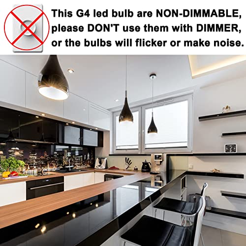 G4 LED Bulb 12V AC/DC 5W Equivalent to 40W Halogen Bulb, T3 JC Type Bi-Pin Base, Warm White 2700K G4 Bulb for Outdoor Landscape Lighting Deck Stair Step Path Paver Lights, Home Lighting, (6 Pack)