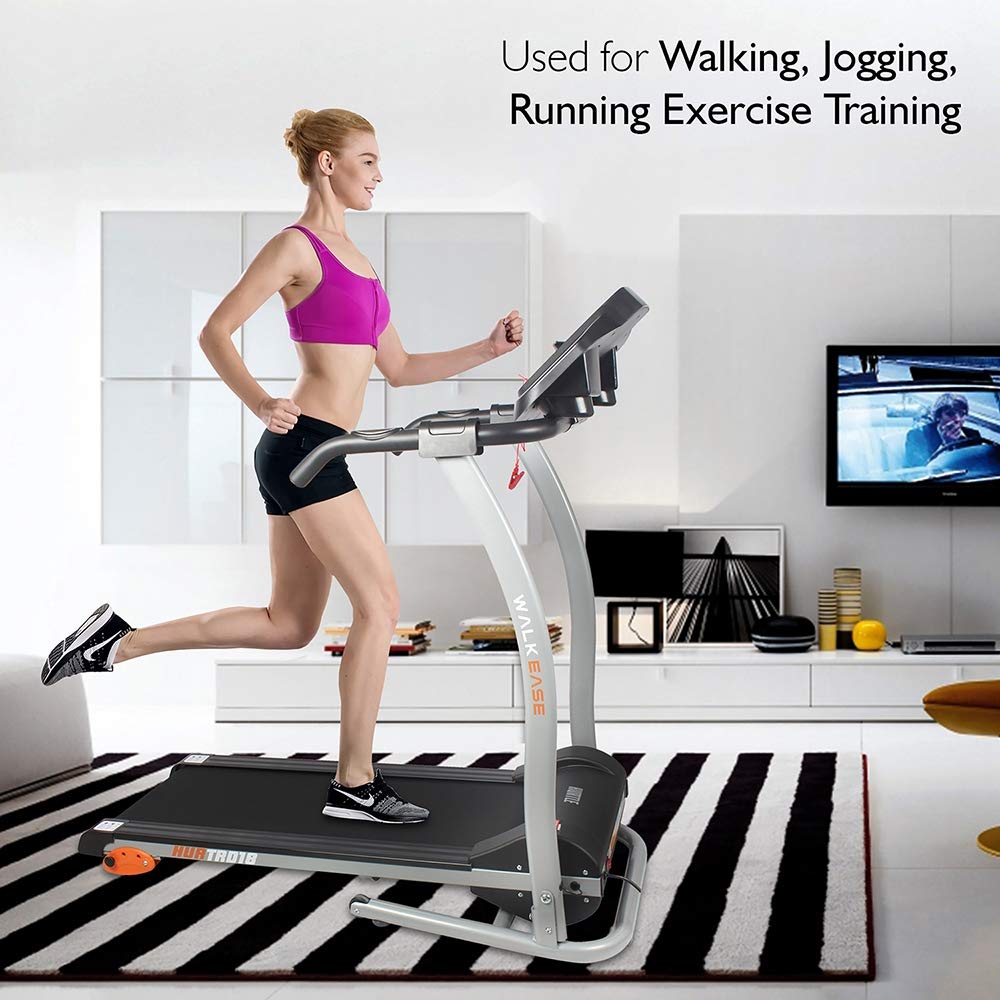 Hurtle Electric Folding Treadmill Exercise Machine - Smart Compact Digital Fitness Treadmill Workout Trainer w/Bluetooth App Sync, Manual Incline Adjustment, for Walking, Running, Gym HURTRD18