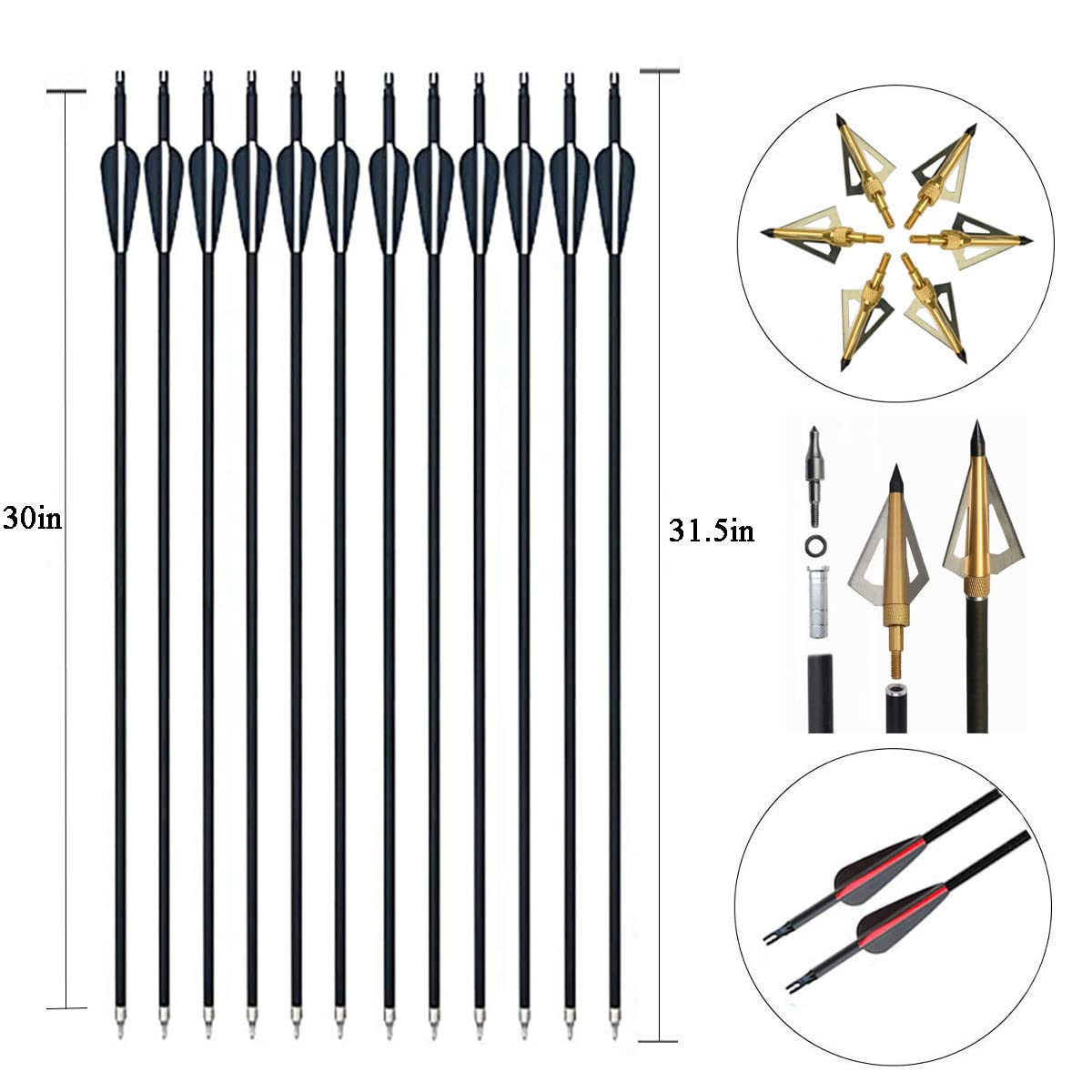 GOLRESOL 60" Archery Bow and Arrows Set for Adults Takedown Recurve Bow Survival Longbow Bamboo Core Limbs for Right Handed Shooters Target Shooting Hunting Practice (60Lb)