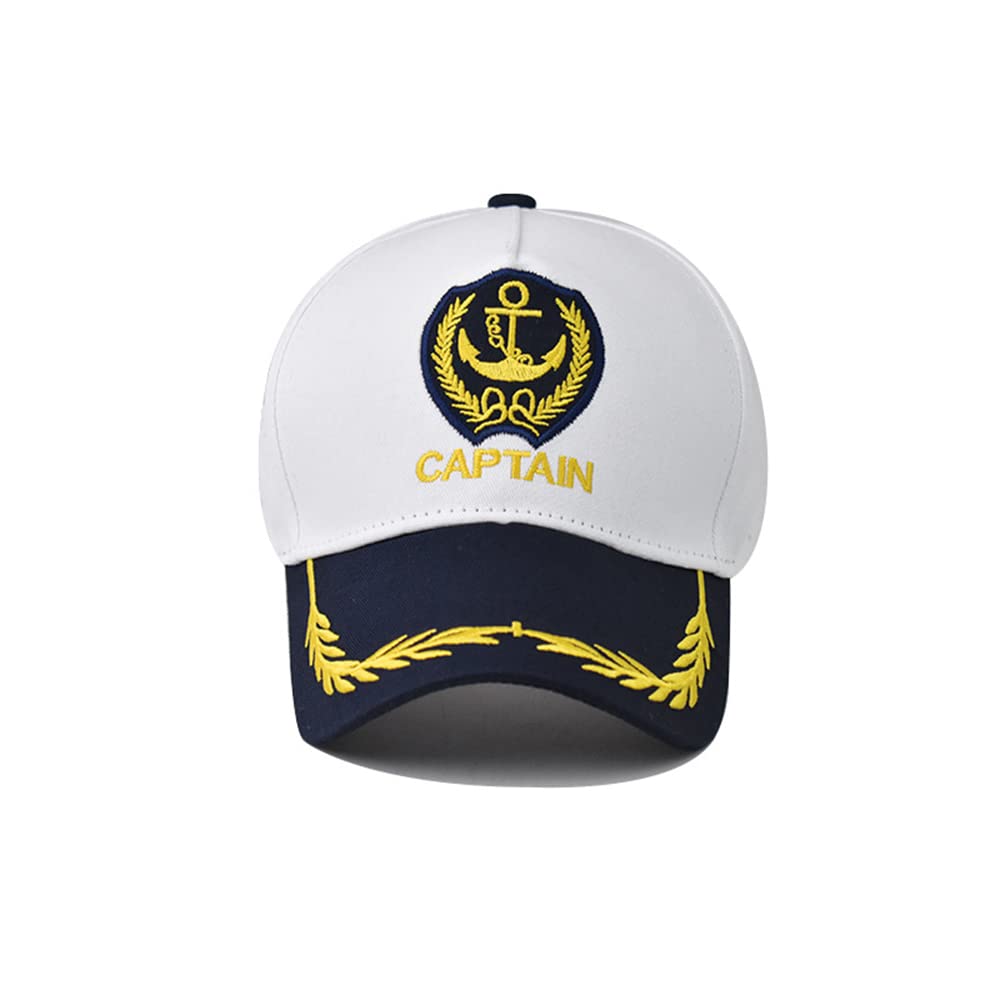 GUDVES Captain Hat Baseball Caps Nautical Marine Sailor Navy Hats, Adjustable Captain Boating Baseball Caps (Baseball Caps)
