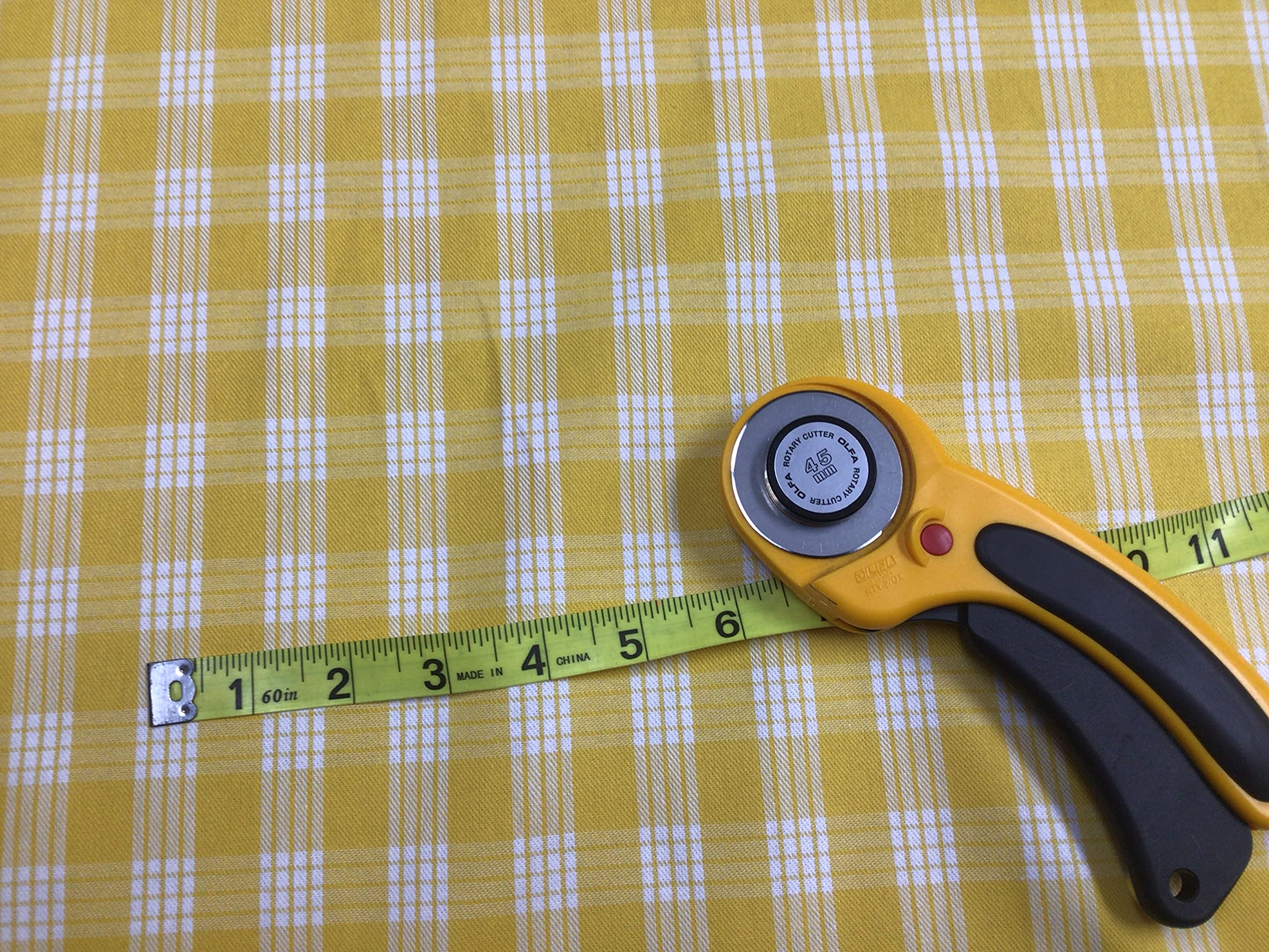Yellow Palaka Hawaiian Print Fabric by The Yard