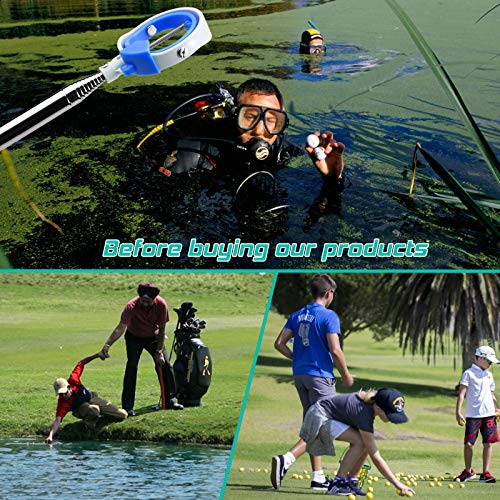 Golf Ball Retriever, Golf Ball Retriever Telescopic for Water with Spring Release-Ready Head, Ball Retriever Tool Golf with Locking Clip, Grabber Tool, Golf Accessories Golf Gift for Men(Blue, 6ft)