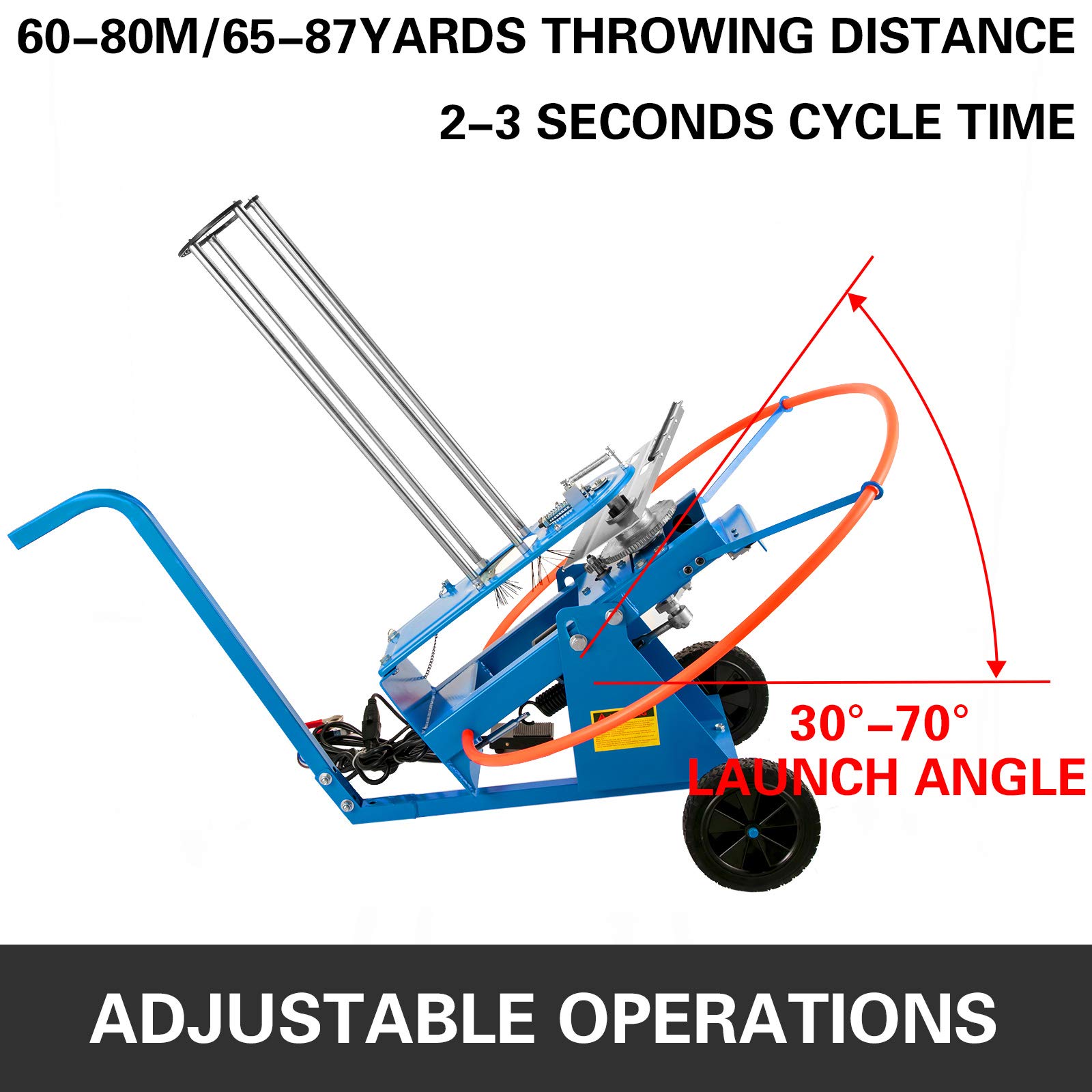 Happybuy Clay Pigeon Thrower 50 Clay Capacity Automatic Trap Machine Skeet Electronic Trap Thrower with Wheels