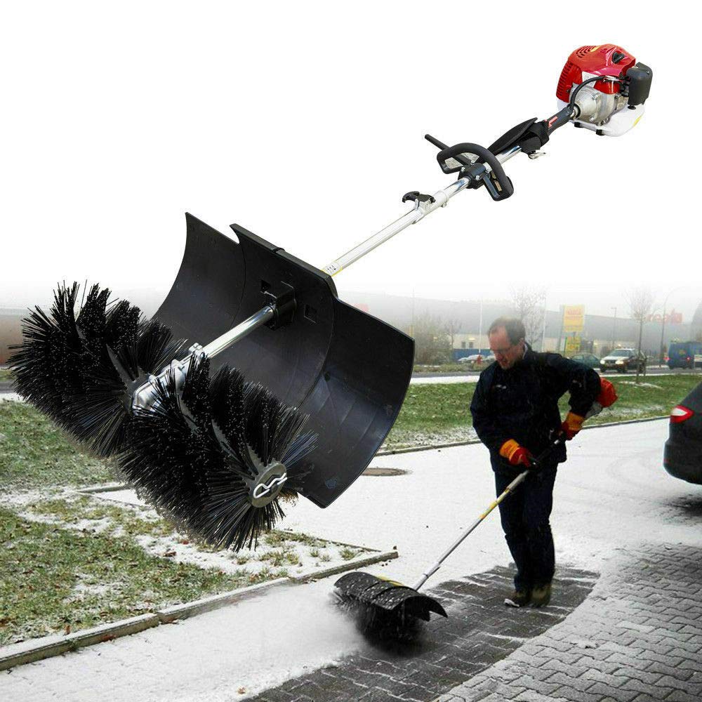 Handheld Floor Sweepers,52cc 2 Stroke 2.3HP Engine Power Sweeping Broom Driveway Turf Lawns Artificial Grass Power Sweeper Street Driveway Lawn Garbage Cleaning Sweeping Machine