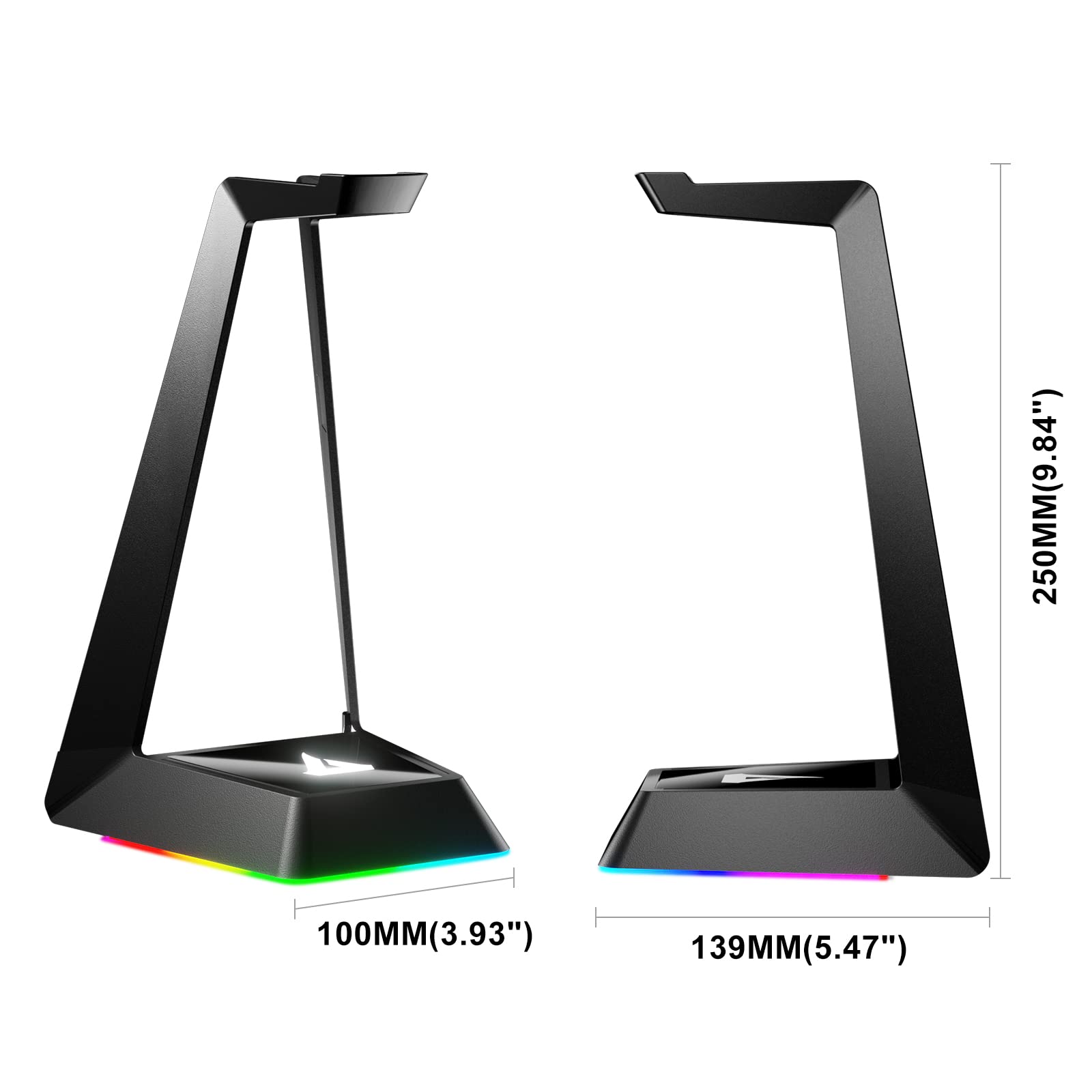 GTRACING Gaming Headphone Stand, Gaming Headset RGB Holder with Wireless Charger, 3 USB Hub, 3 in 1 Multi-Functional Base Station, Gifts for Gamers, PC Game Earphone Accessories
