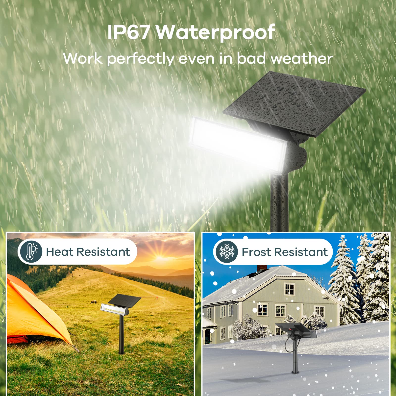 Linkind Solar Spot Lights, Upgraded 54 LEDs Daylight Solar Outdoor Lights, IP67 Waterproof Landscape Spotlights, Dusk-to-Dawn Solar Lights for Garden Pathway Yard Tree Driveway Patio Walkway Pool
