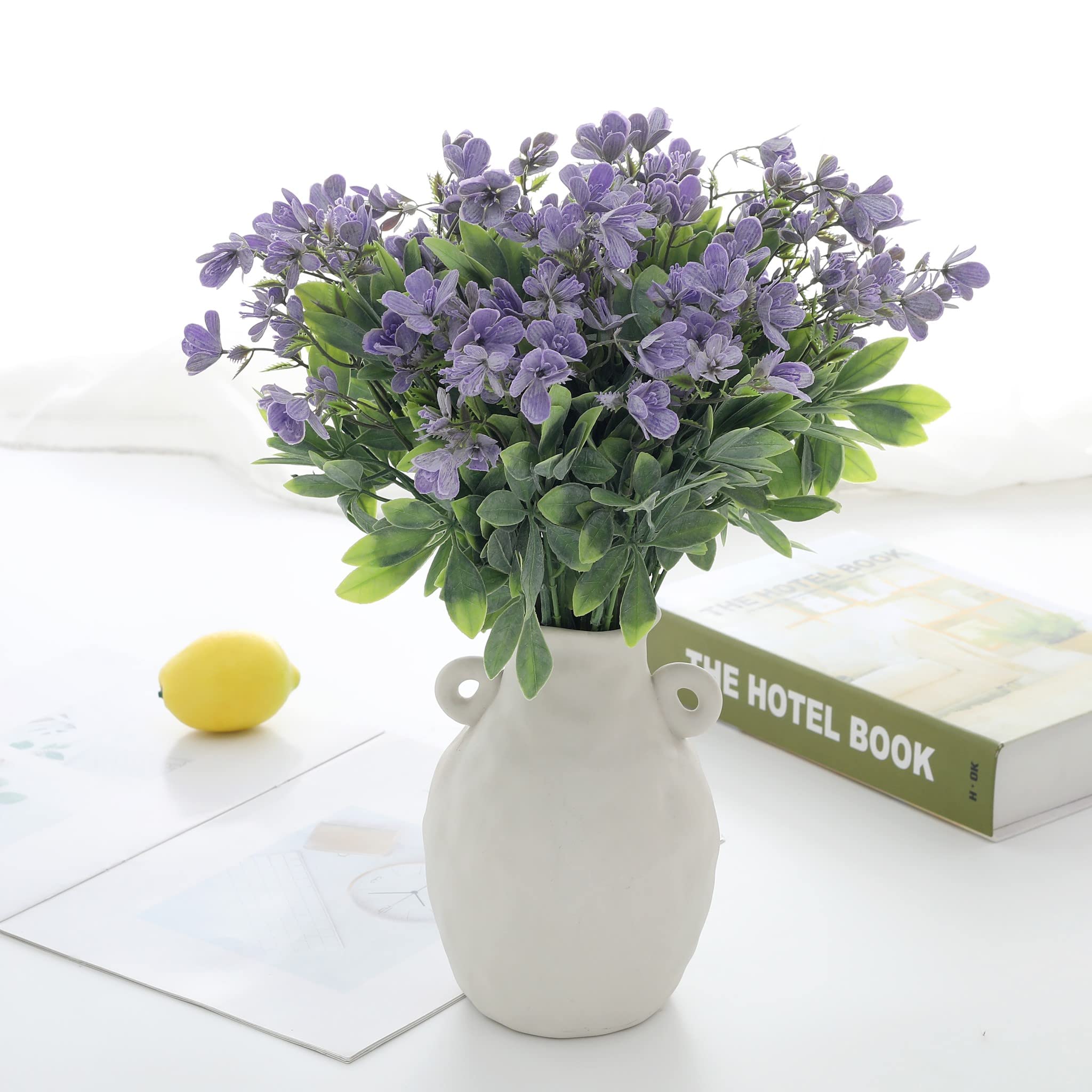 Grand Verde Wildflowers Artificial Flowers Plastic Bouquets Real Touch Faux Ranunculus DIY Home Decor Outdoors Garden Patio Balcony Wedding Decoration, Bulk 10pcs (Lilac)