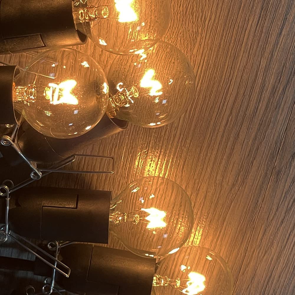 haraqi 25 Pack G40 Clear Globe Replacement Bulbs, 5 Watts 120 Volts E12 C7 Sockets Clear Light Bulbs for G40 Indoor Outdoor Patio Decor String Lights