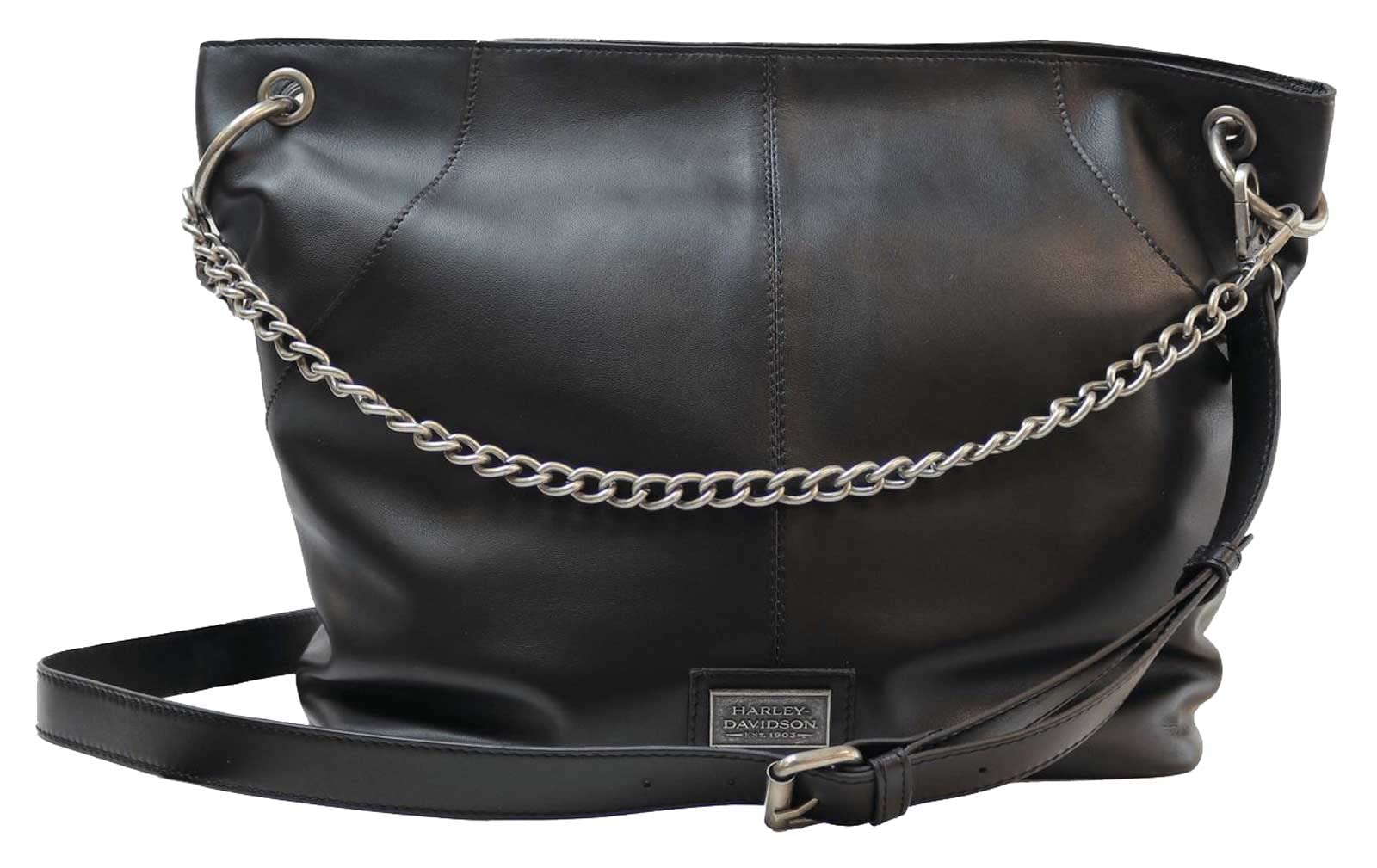 Harley-Davidson Women's Legend Collection Slouchy Bucket w/Chain Strap - Black