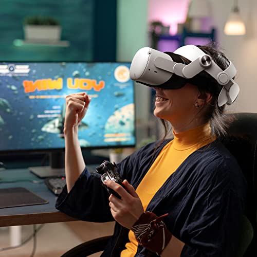 Head Strap for Oculus Quest 2, EKEMOND Upgraded Comfort Elite Strap Replacement for Reduce Face Pressure, Enhanced Support in VR, Lightweight & Adjustable Strap Accessories for Meta/Oculus Quest2