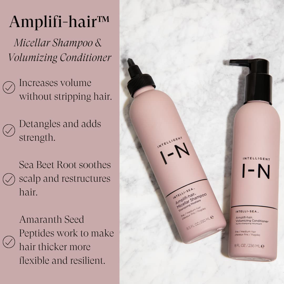 Intelligent Nutrients Amplifi-hair Micellar Shampoo - Weightless Volumizing Shampoo for Enhanced Shine & Frizz Control - Gentle Clarifying Shampoo Dissolves Build-Up & Excess Oils (32 oz)