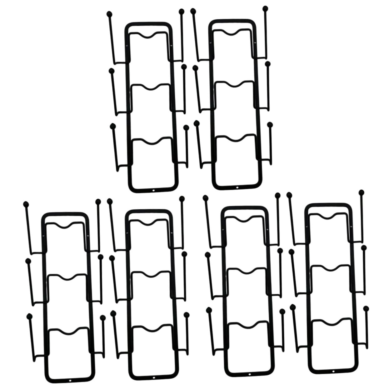 Garneck 6 Pcs Three Layer Pot Lid Pot Lid Organizer Cabinet-hanging Pot Lid Mounted Lid Holder Pan Holder Pot Lid Storage Organizer Towel Rack No Punching Carbon Steel