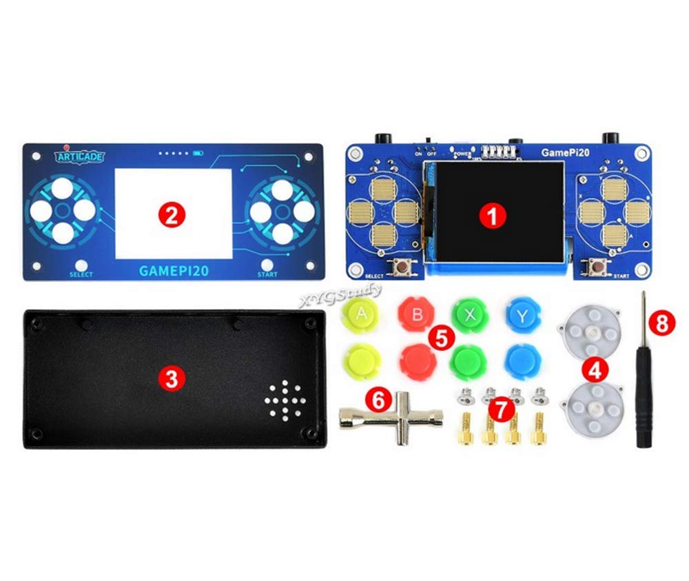 GamePi20 Accessories Add-ons Handheld Game Console Kit Raspberry Pi Classic Portable Retro Video Gaming Console 2.0 inch 320x240 IPS Screen Display Monitor for Pi Zero / Zero W / Zero WH @XYGStudy