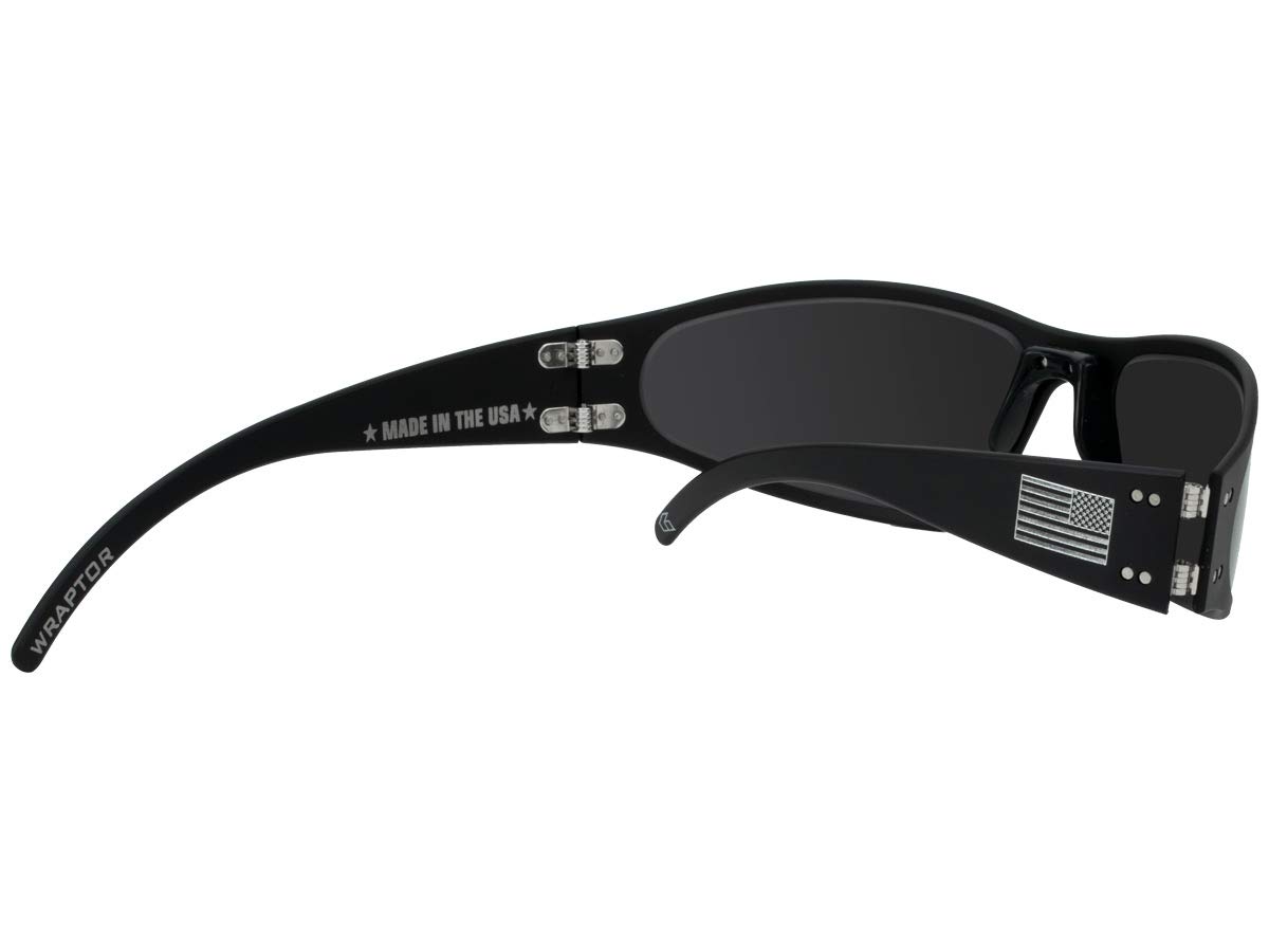 Gatorz Eyewear, Wraptor Patriot Model, Aluminum Frame Sunglasses - Made in the USA (Smoked Polarized Lens)