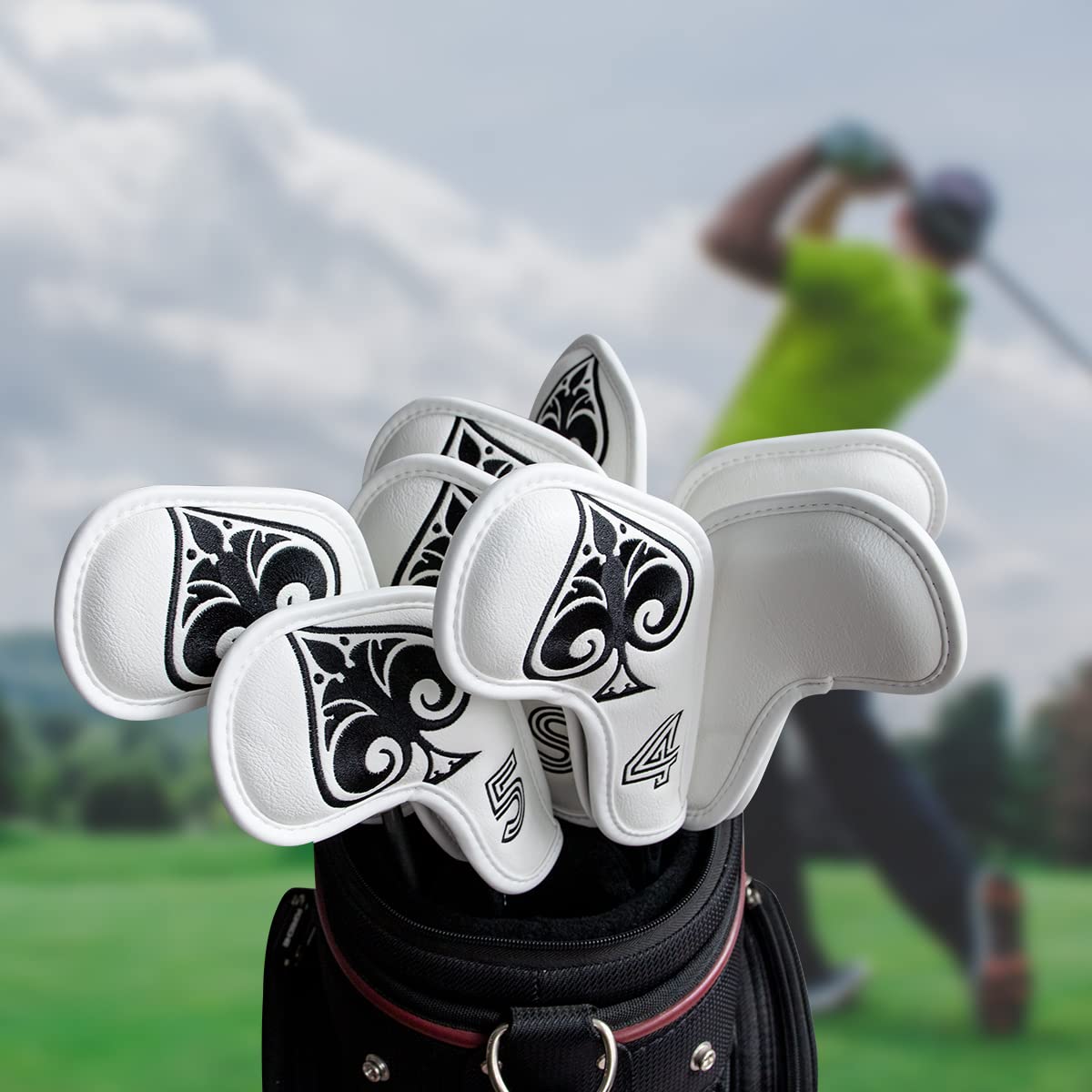 Golf Iron Cover Golf Club, iron Club Head Covers Headcovers fits for Ping, Taylormade Mizuno, Golf Iron Accessories for Men/Women