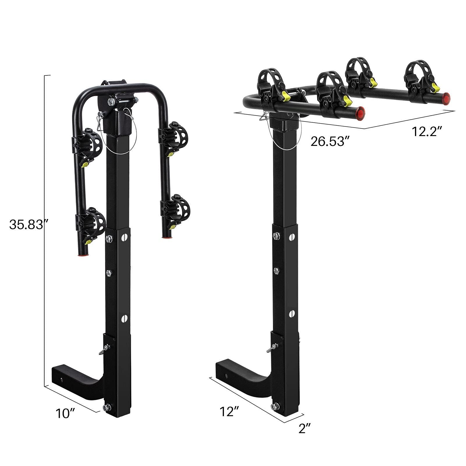 GXP 2 Bike Rack Hitch Mount Bicycle Carrier W/Anti-Rattle Hitch-Tightener (Size : 2 Bike W/Reflector)