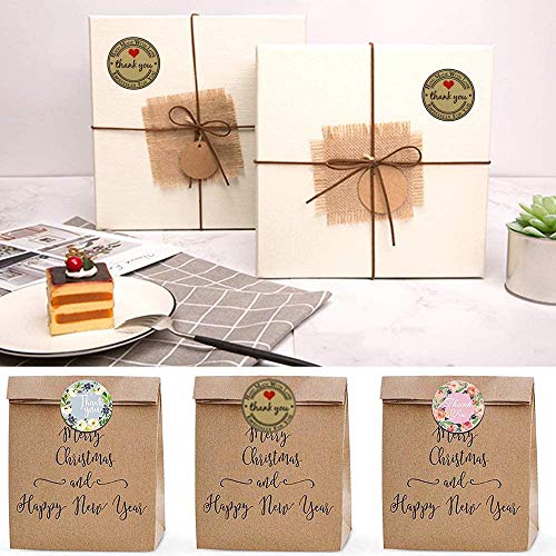 Handmade with Love Stickers 1'' Baking Stickers 1000pcs Kraft Paper Thank You Stickers Roll Handmade Stickers
