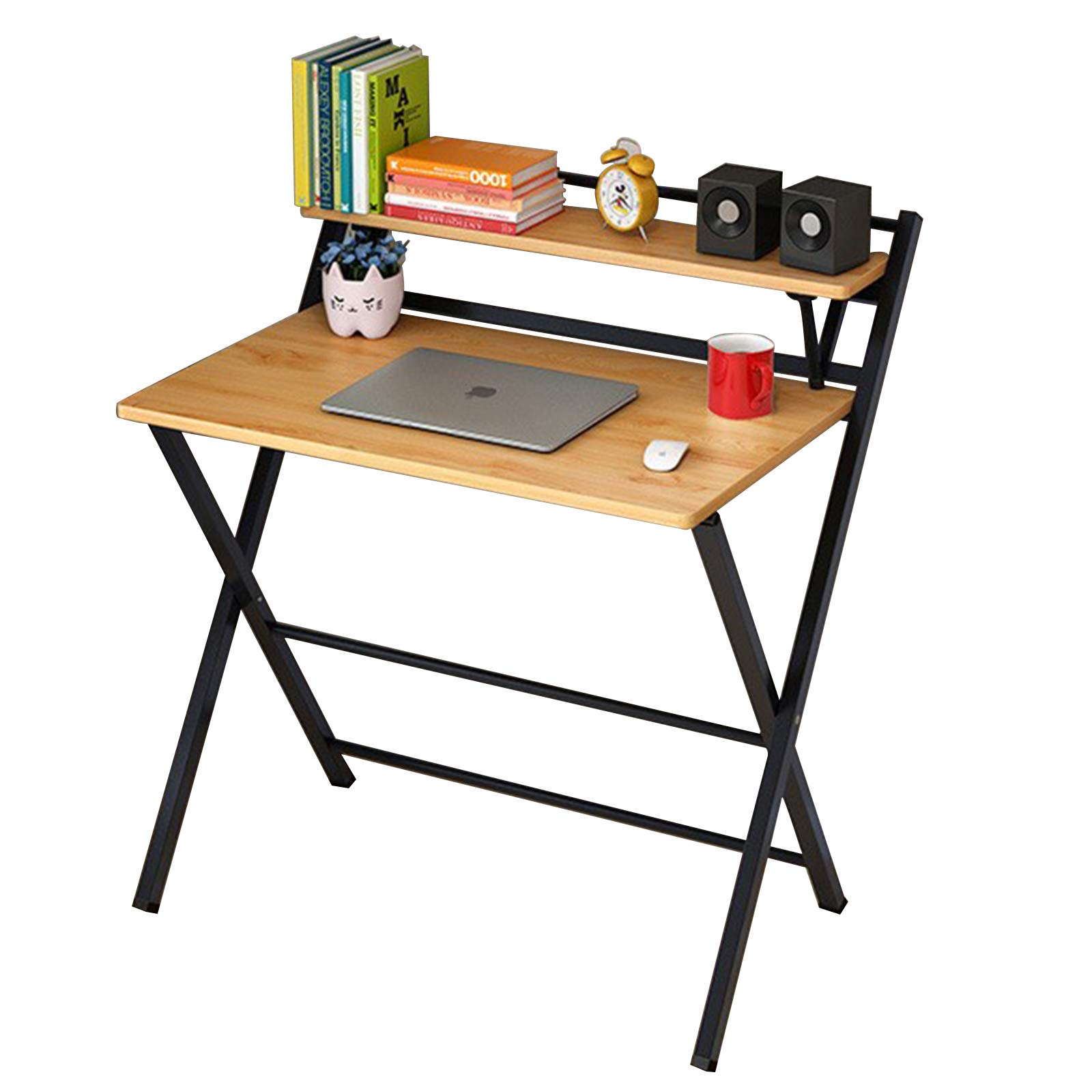 Household Folding Table, TOPROAD Laptop Table, No Need to Assemble Folding Desk, Suitable for Small Space, Home Office
