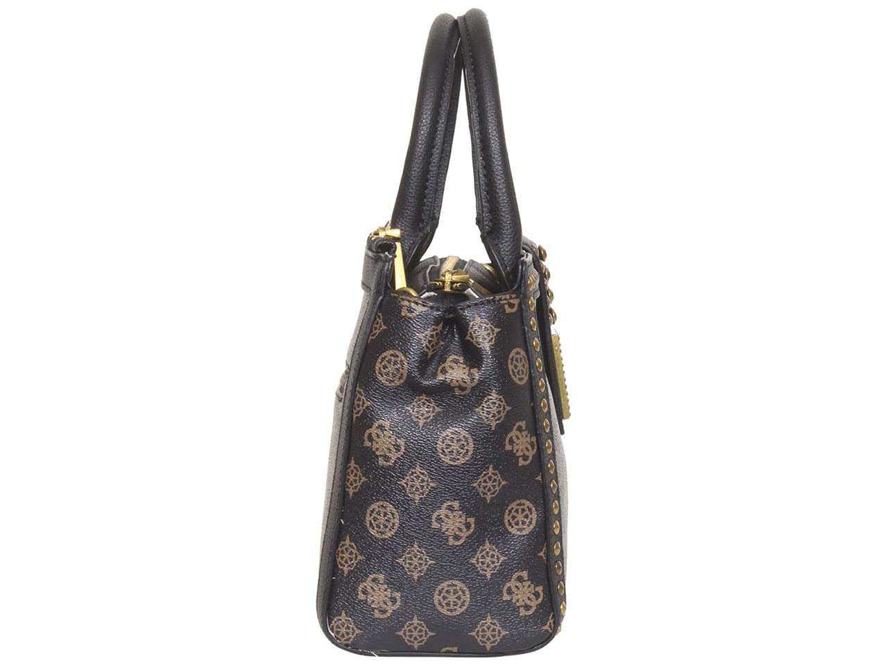 GUESS Bling Society Satchel Mocha Logo One Size