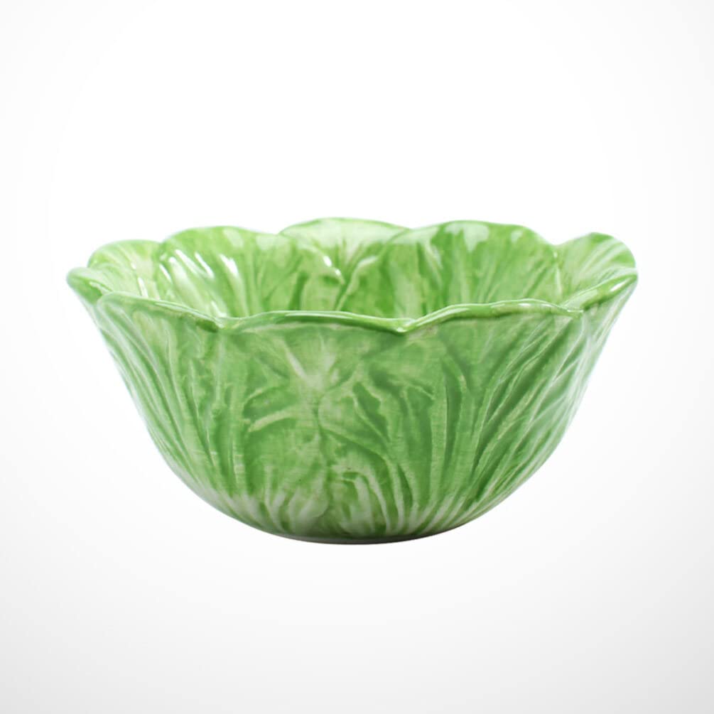Green Bowl Ceramic Ramen Bowl Mixing Bowl Cute Chinese Cabbage Design Noodles Bowl Serving Bowl for Soup Noodles Salad Mixing Ice Cream Cereal Snacks Bowls Green Tableware