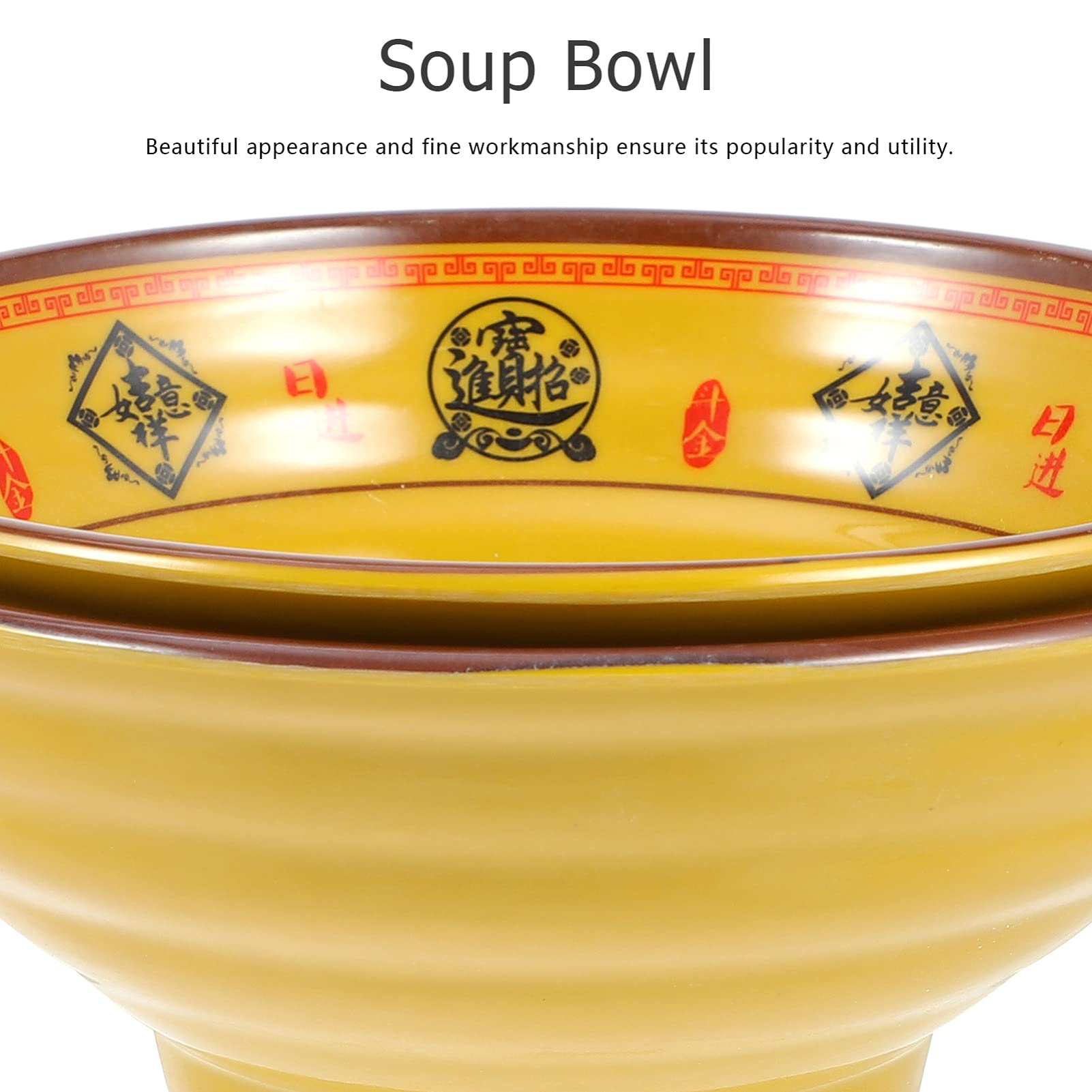Hemoton Udon Soba Bowl Ramen Bowl Melamine Noodle Bowl Soup Bowls 8 inch Cereal Bowls Serving Bowls Chinese Japanese Decorative Tableware For Salad Soup Rice Noodle Chinese Soup Bowl