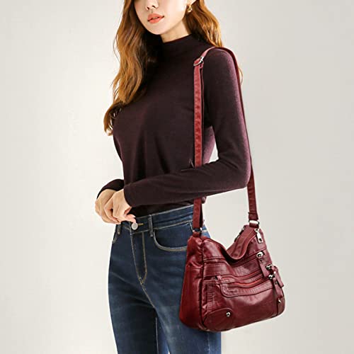 Hobo Bags for Women Soft Leather Shoulder Bags Multi Layer Classic Crossbody Bag Luxury Designer Handbag And Purse