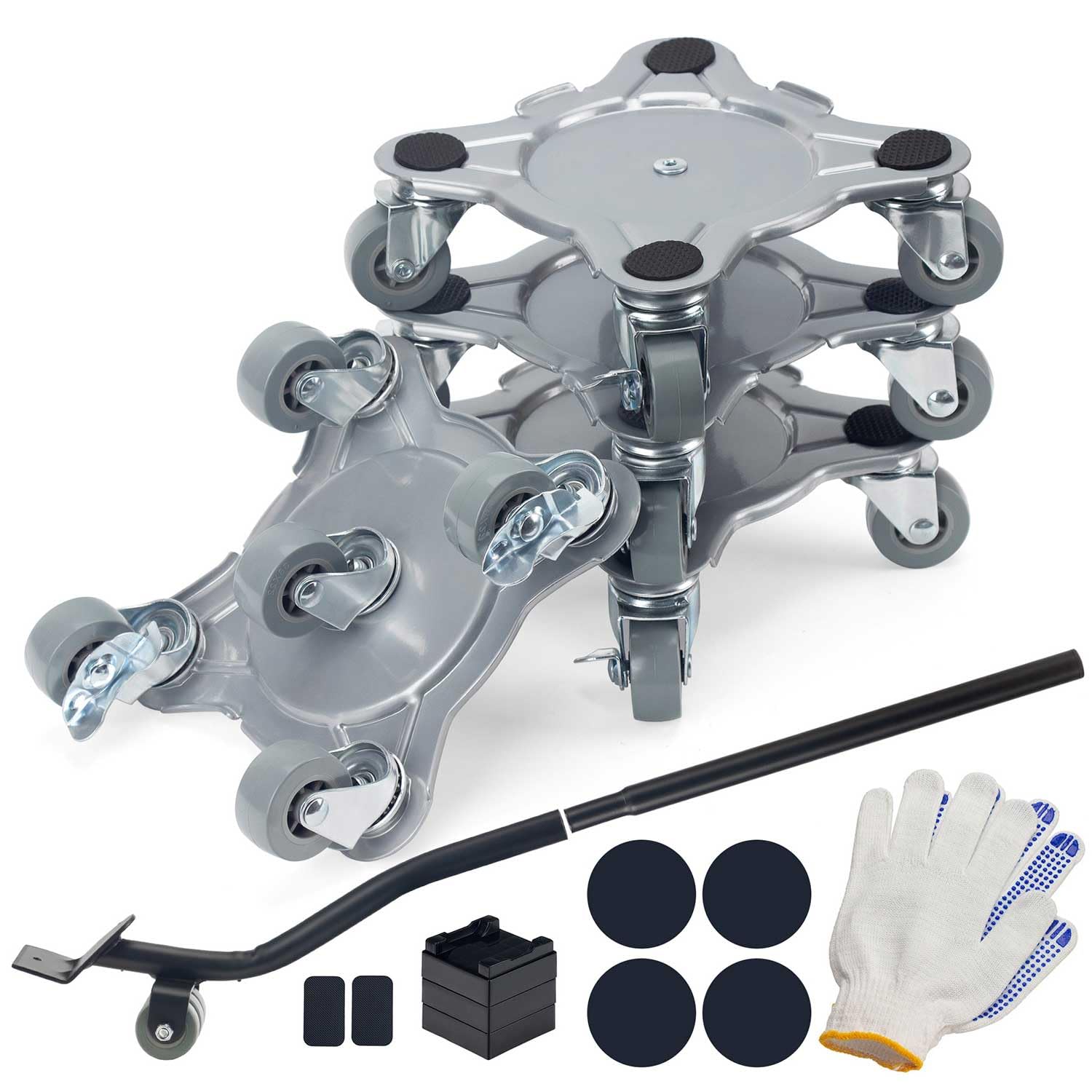 Furniture Movers with 5 Wheels,Furniture Dolly,Heavy Duty Furniture Lift Mover Tool Set with 5 360° Rotatable Rubber Universal Wheels,Maximum Load 1500 Lbs