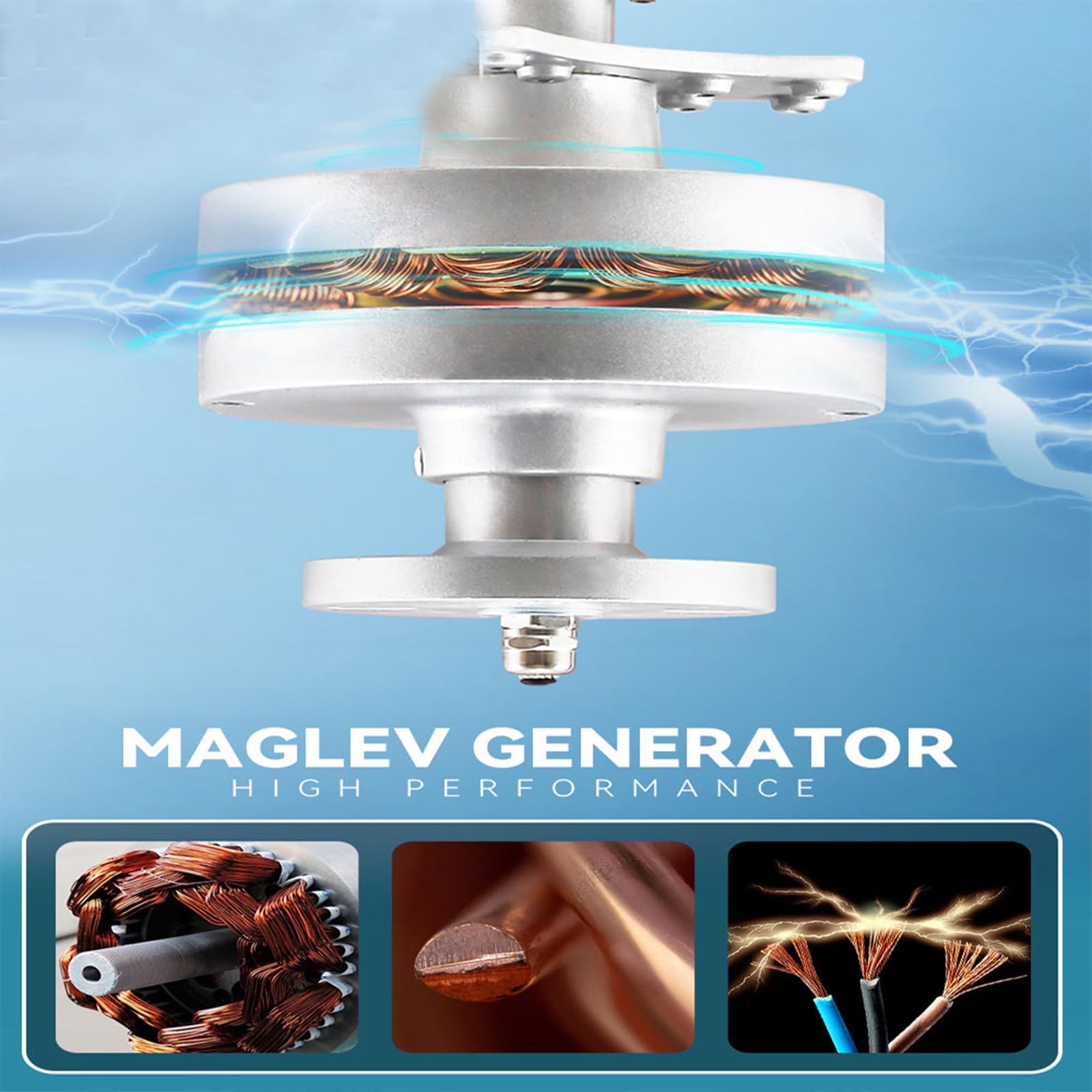 HENGJINGTR 5000W Wind Turbine Generator,12V/24V/48V 3 Blades Alternator Three-Phase Vertical Axis Windmill with Mppt Controller,220v