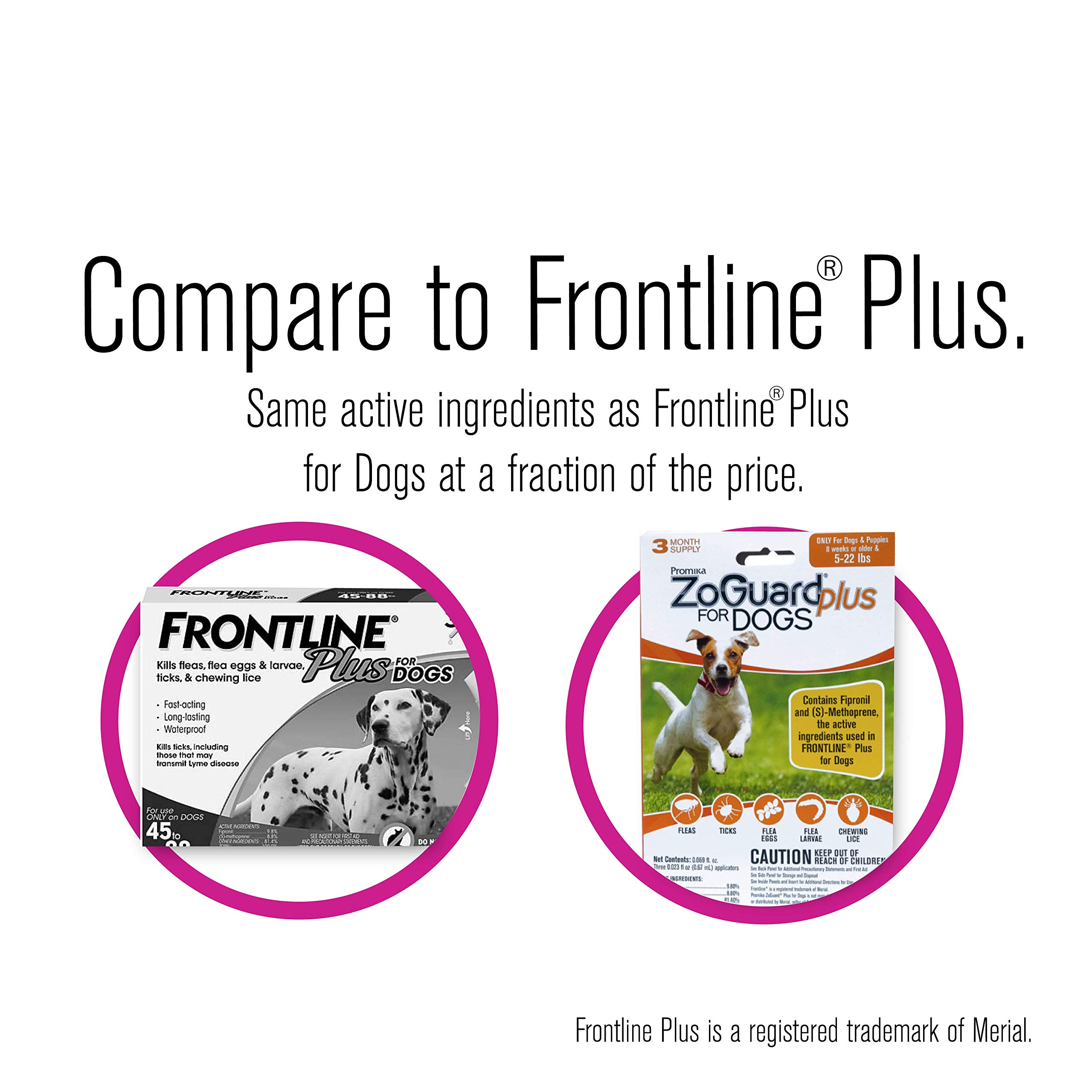 ZoGuard Plus Flea and Tick Prevention for Dogs, X-Large 89-132 lbs, 3 Months, 3 Doses