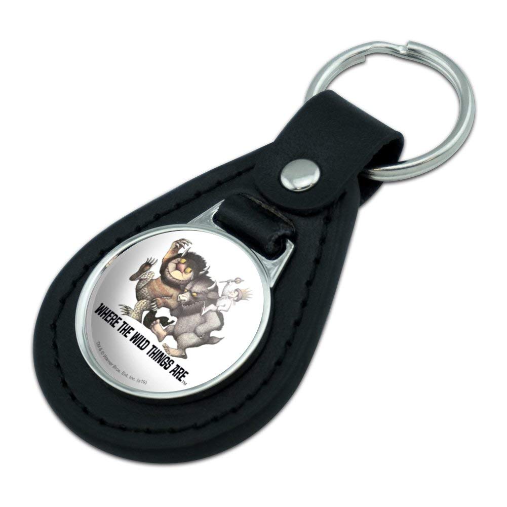 GRAPHICS & MORE Black Leather Where the Wild Things Are March Keychain