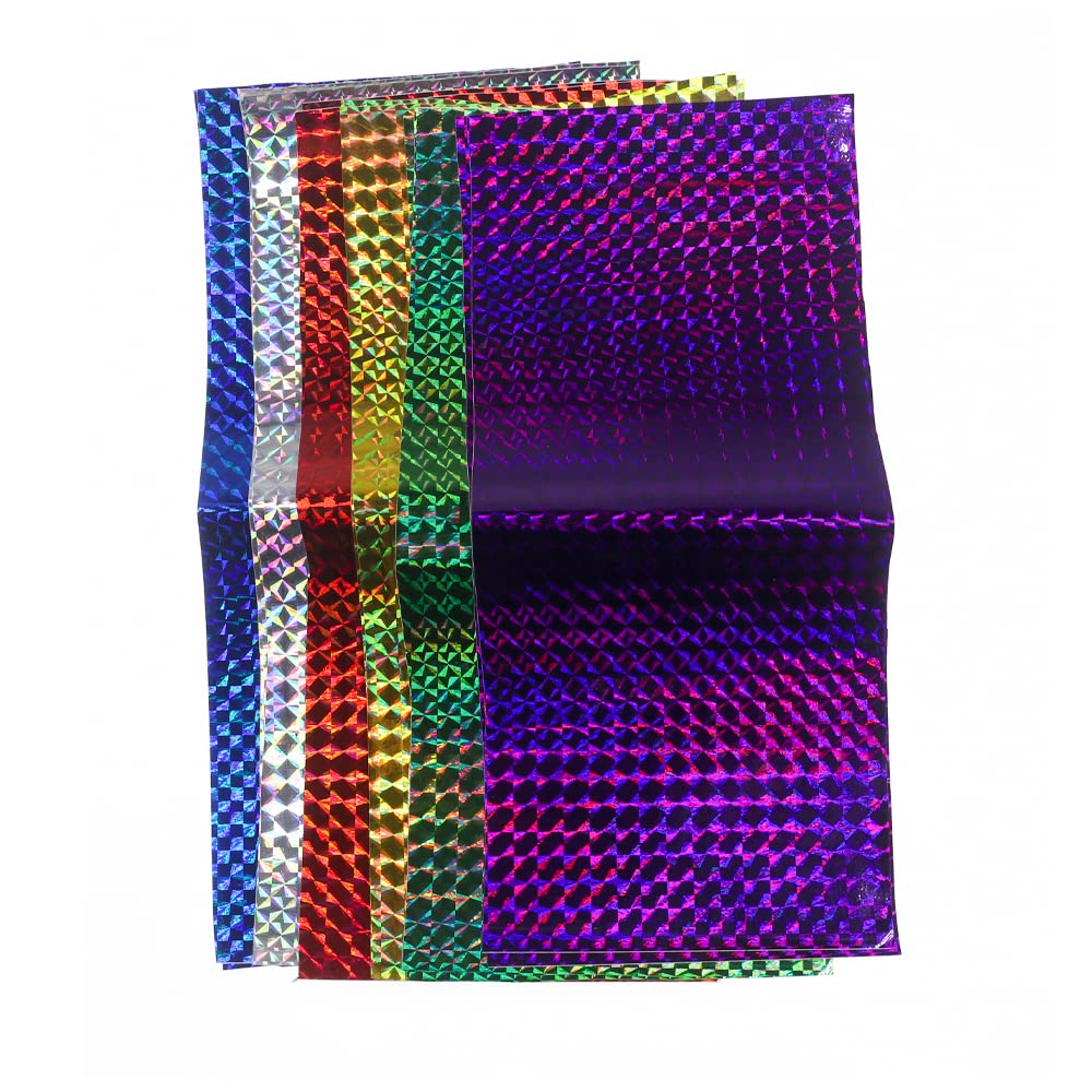 Greatfishing 12PC Mixed Colors Holographic Fish Scale Lure Sticker Film Fly Tying Rainbow Flash Film Jig Squid Jig Lure DIY Material