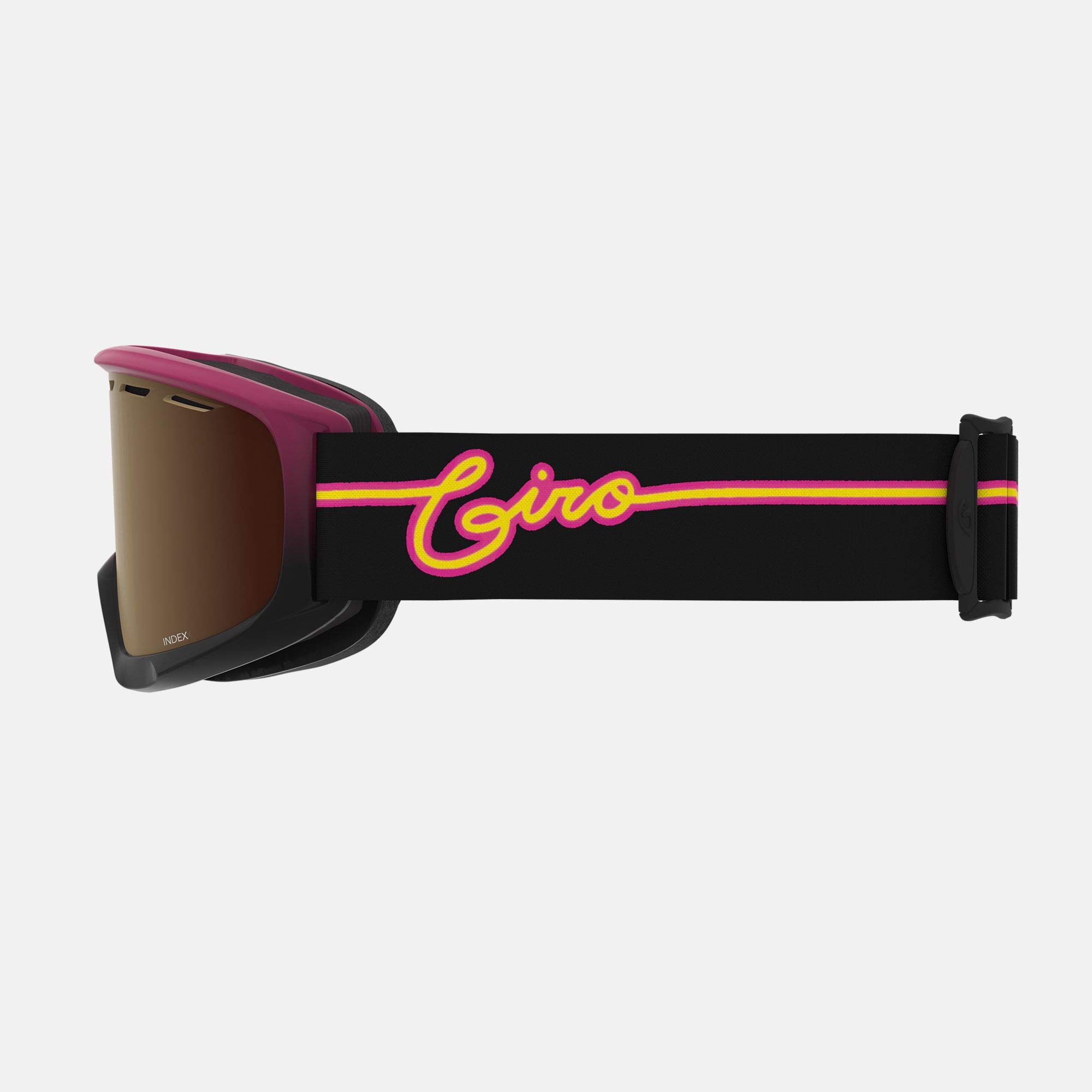 Giro Index OTG Adult Snow Goggles - Pink Neon Lights Strap with Amber Pink Lens (2021)