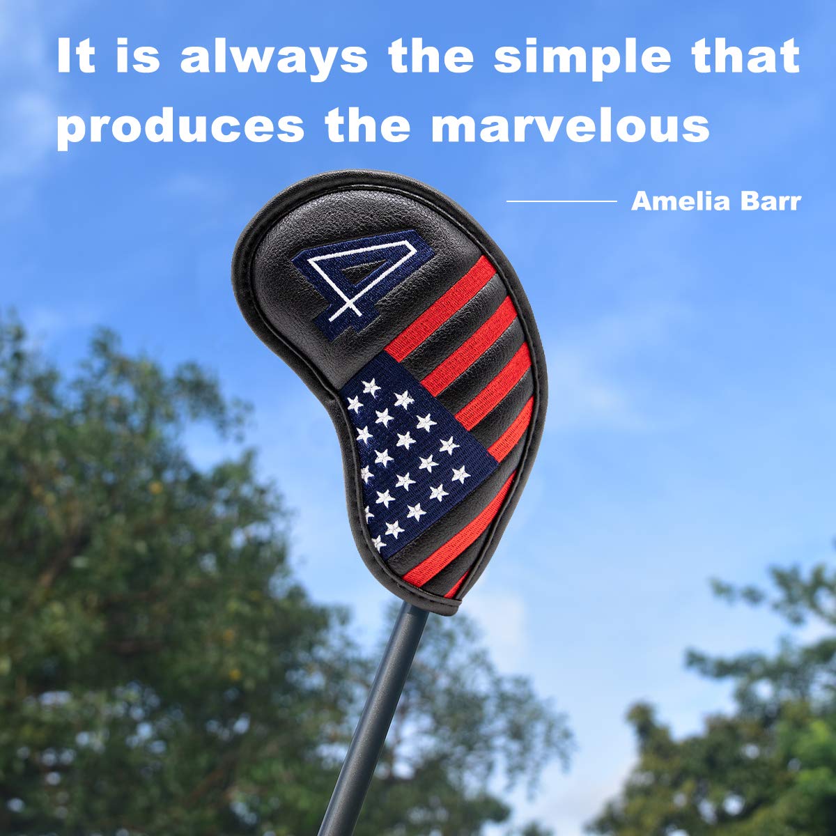 Golf Iron Head Covers Set 10pcs/Set Golf Iron Wedge Head Covers Aliennana Headcover American Elegant Embroidery Premium Leather Headcovers