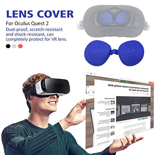 GEZICHTA VR Silicone Lens Protect Cover Dust Proof Cover for Oculus Quest 2 Accessories, Easy to Clean Protective Sleeve